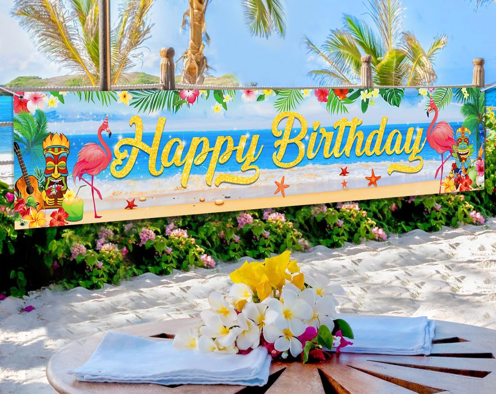 Amazon.com: ANATANOWOR Hawaiian Luau Party Decoration, Hawaiian Summer ...