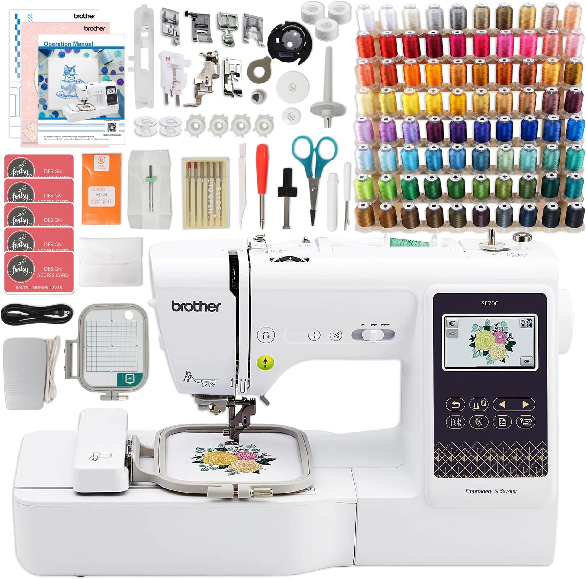 Amazon.com: Brother SE700 Embroidery & Sewing Machine with Starter Bundle