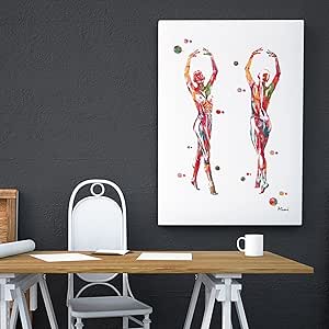 Amazon.com: Dance Anatomy Watercolor Wall Art Dance Poses Poster Female ...