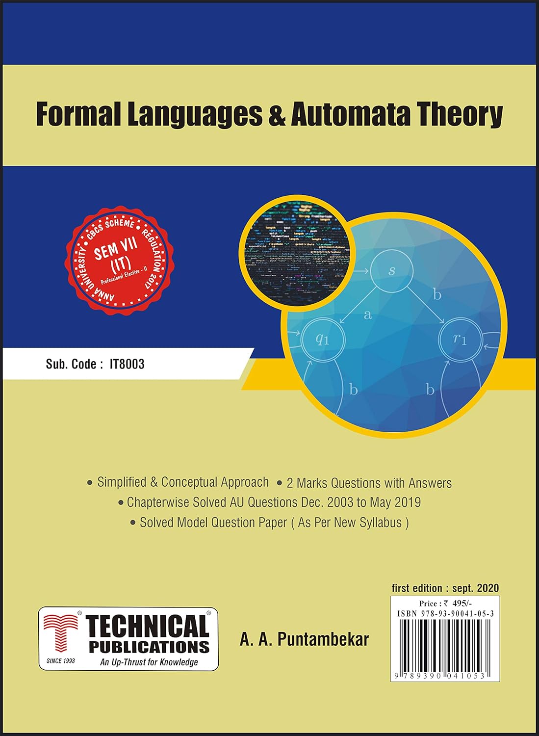 Formal Languages & Automata Theory for B.Tech. Anna University R17 CBCS (VII - IT - IT8003 ...