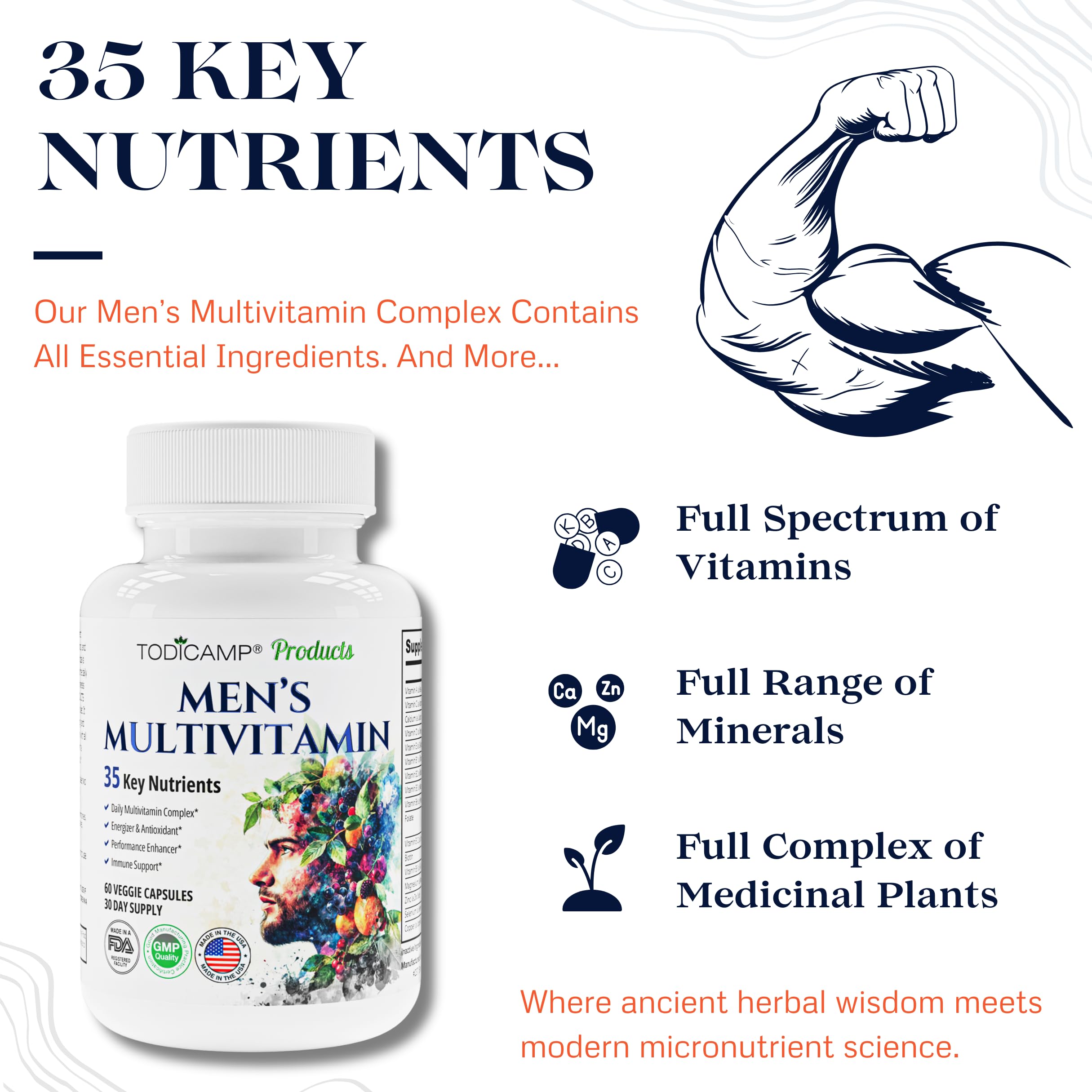Snapklik.com : TODICAMP Mens Multivitamin & Mineral Complex