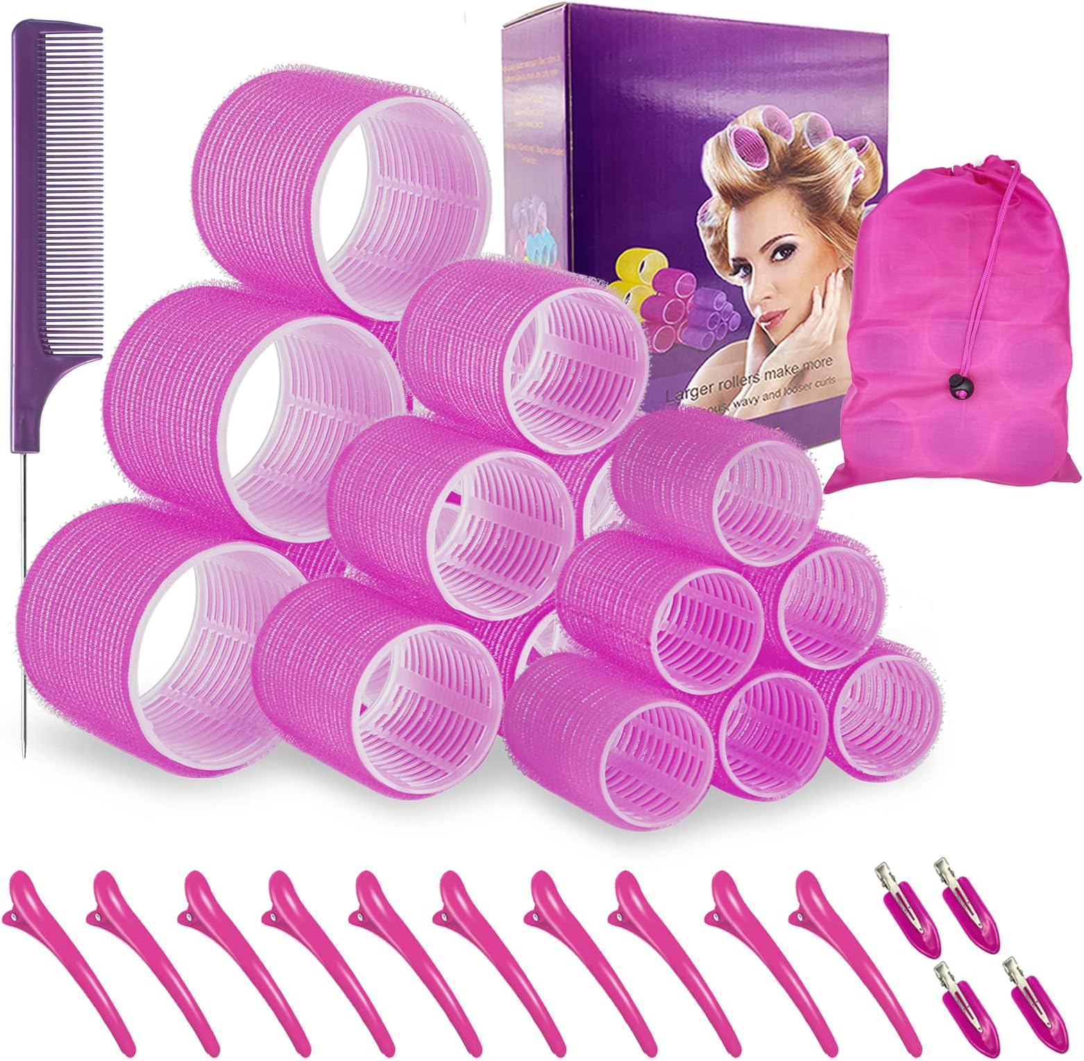 Amazon.com : 29 PCS Hair Roller Set Hair Curlers, Rollers for Hair ...