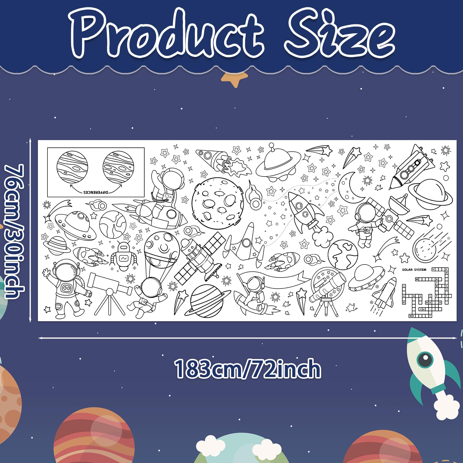 Snapklik.com : Outer Space Giant Coloring Poster, 72 X 30 Inches Large ...