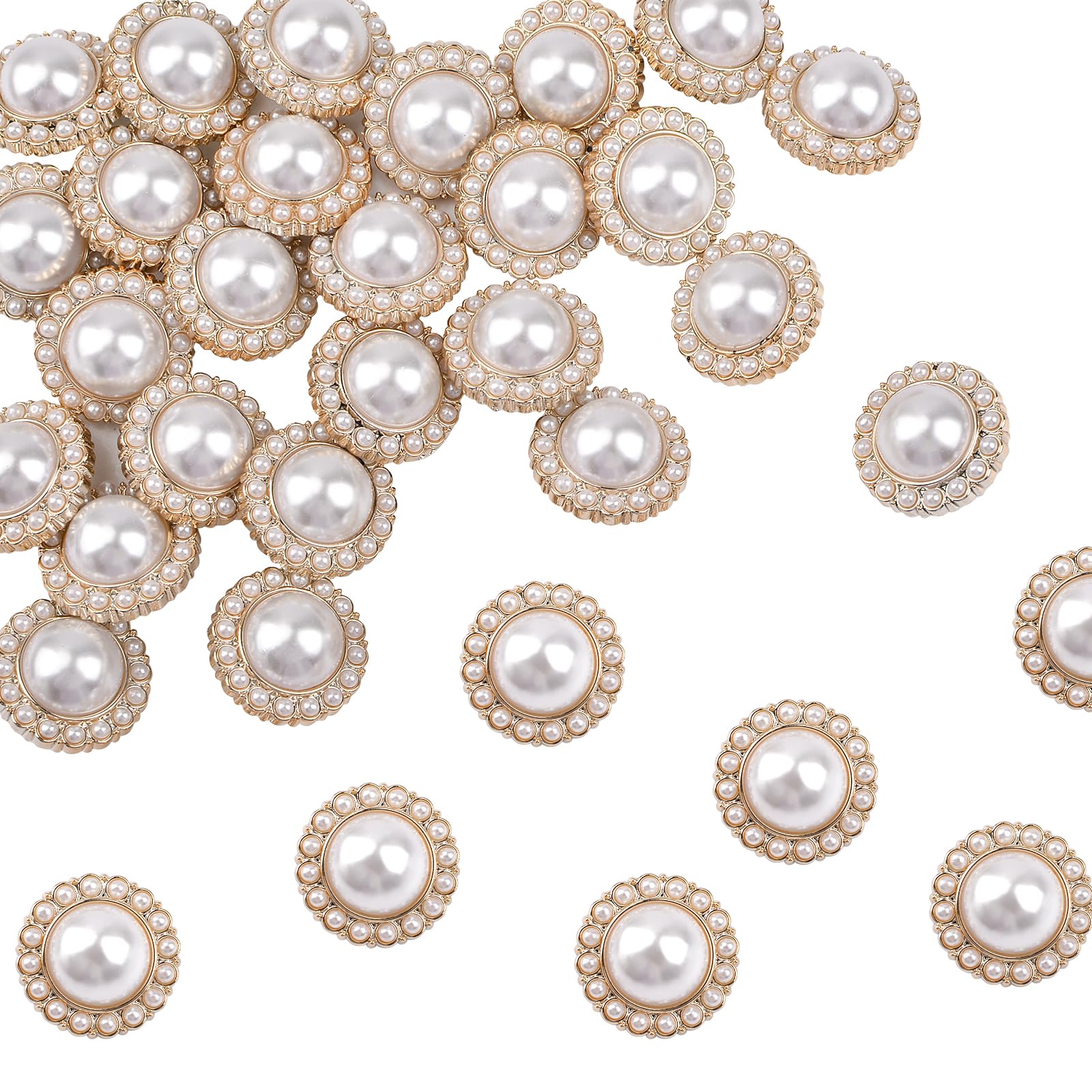 Amazon.com: URROMA 30 Pcs Faux Pearl Buttons, Gold Retro Vintage Pearl ...