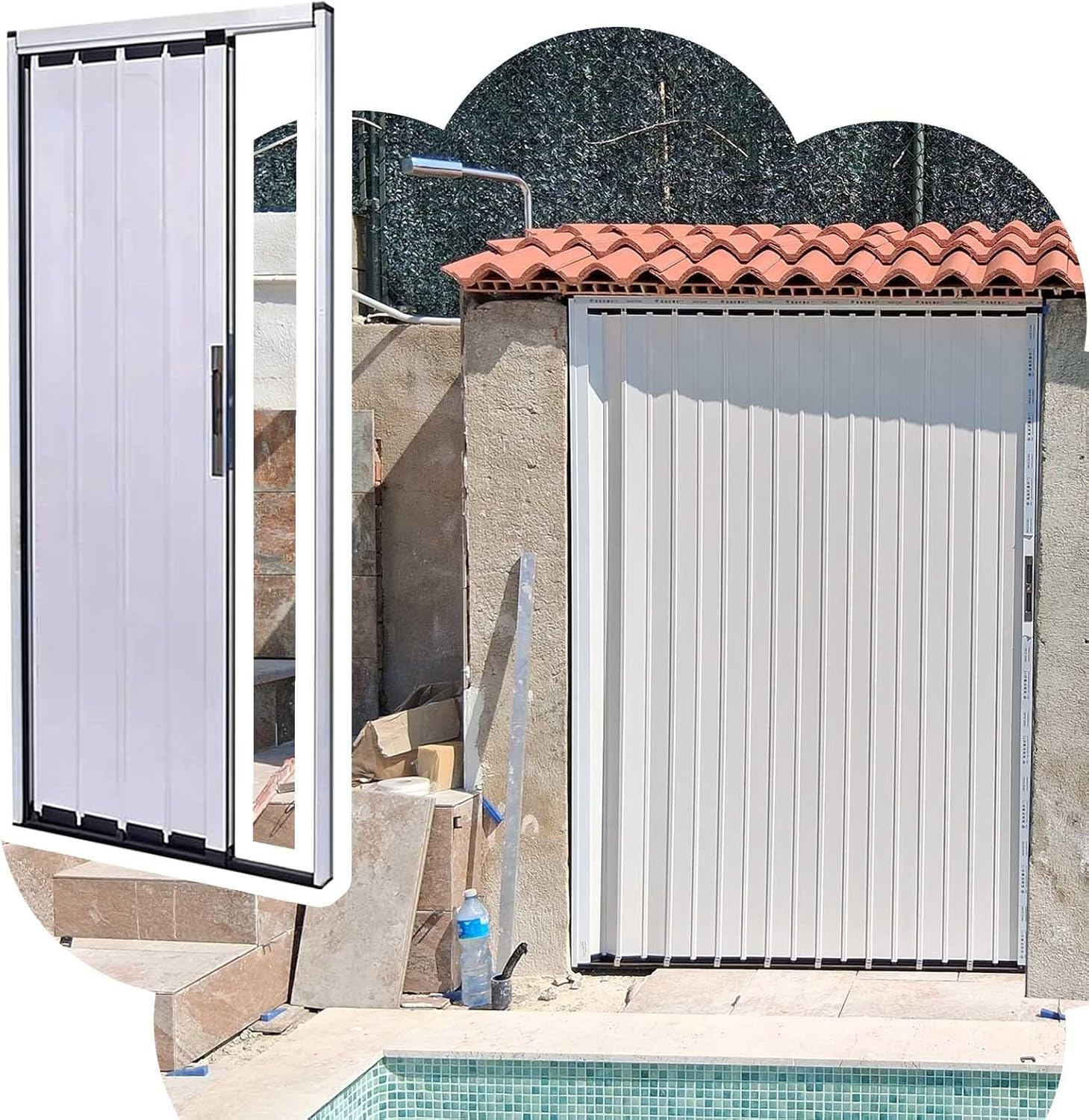 Concertina Door Exterior Folding Sliding Door White Lockable, Aluminum ...