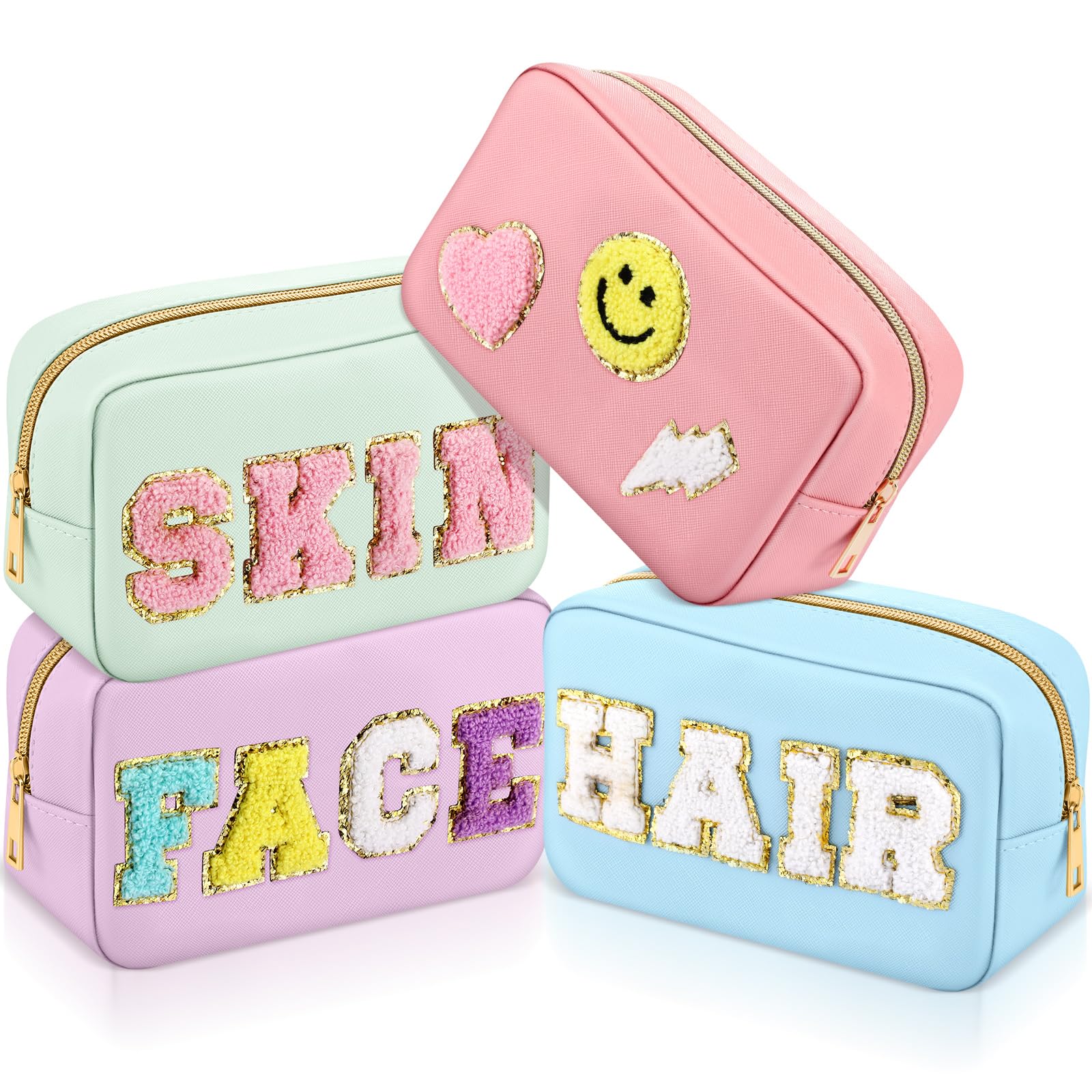 Amazon.com: Sanwuta 4 Pcs Hair Face Skin Travel Bag Set Preppy Makeup ...