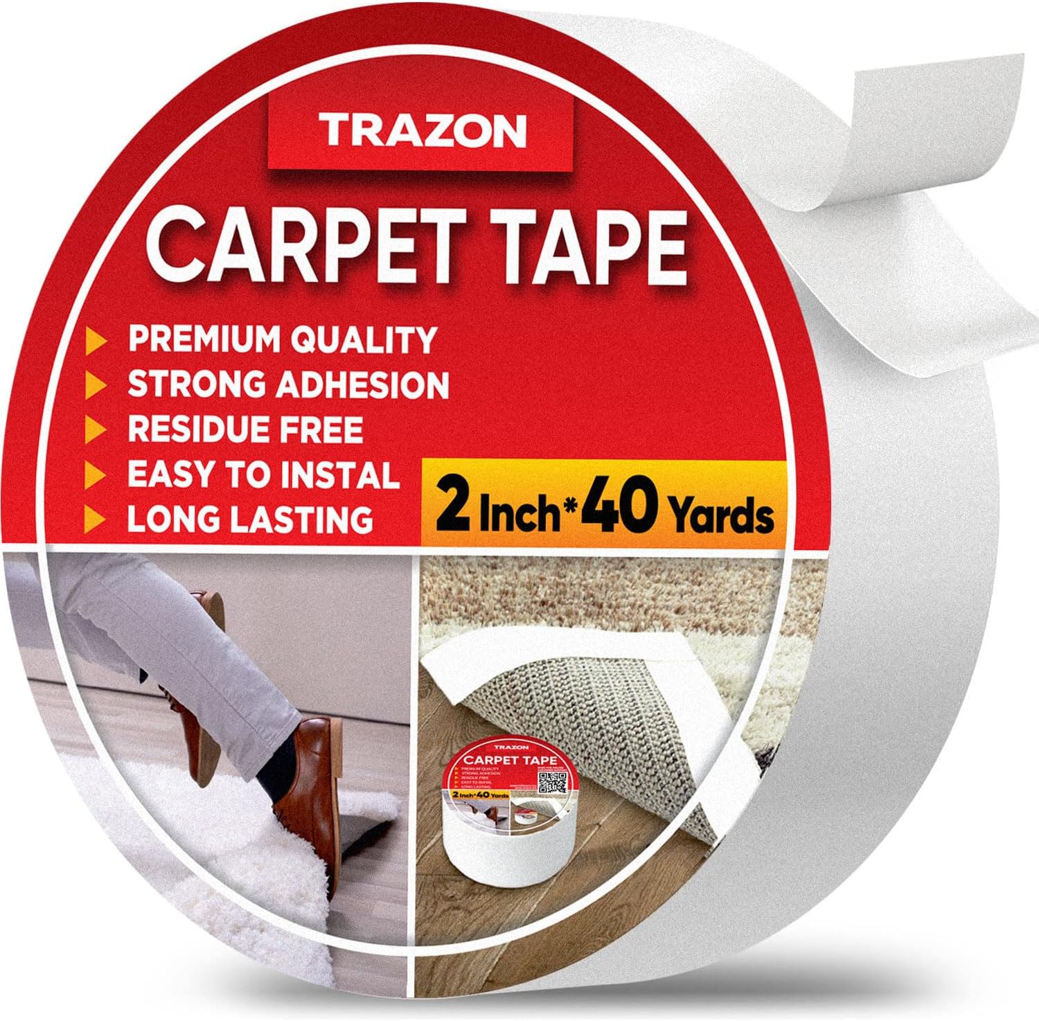 Carpet Binding Tape Double Sided - 2 In / 120 Ft (40 Yards) Tape ...