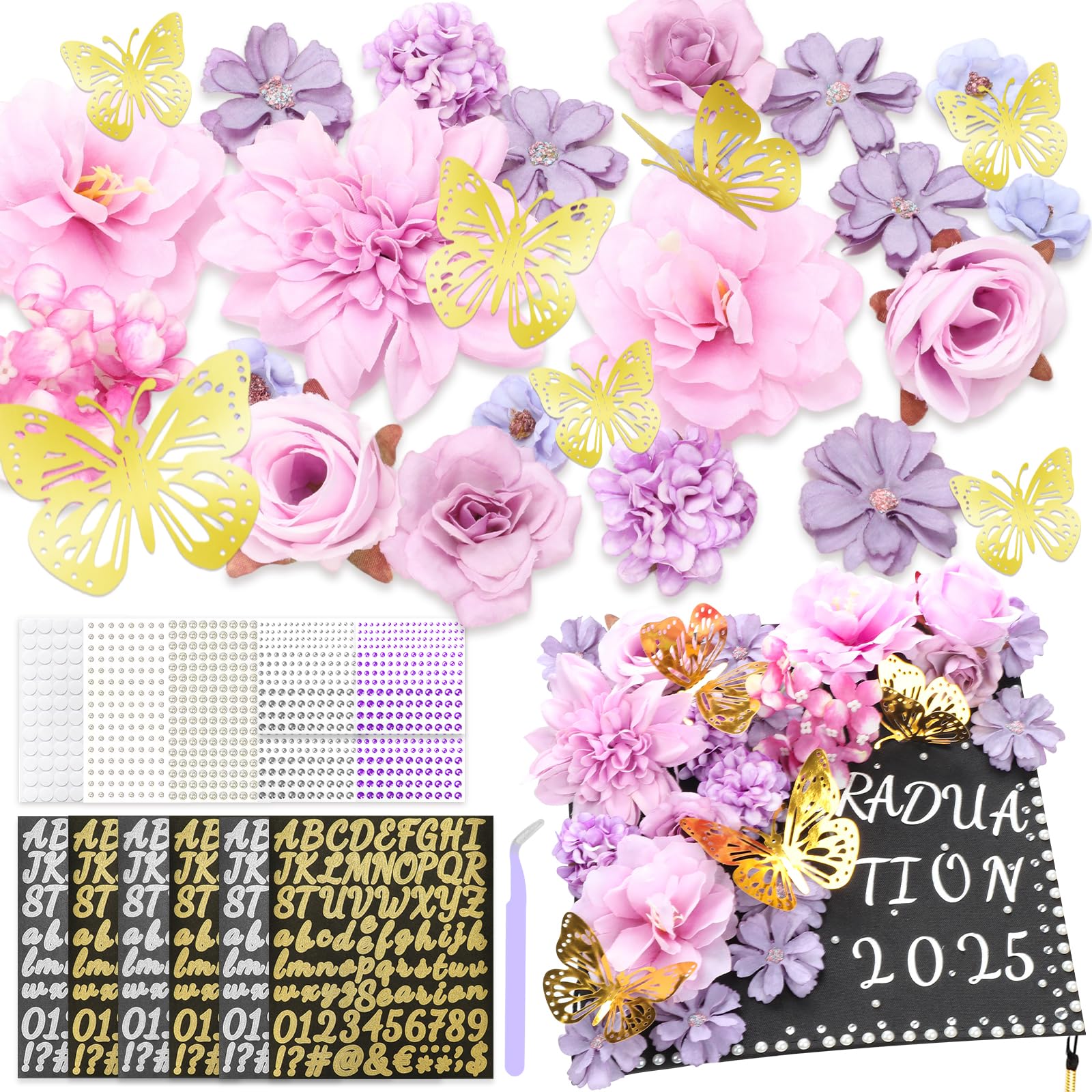 Snapklik.com : 47Pack Graduation Cap Decoration Kit 2025 Include ...