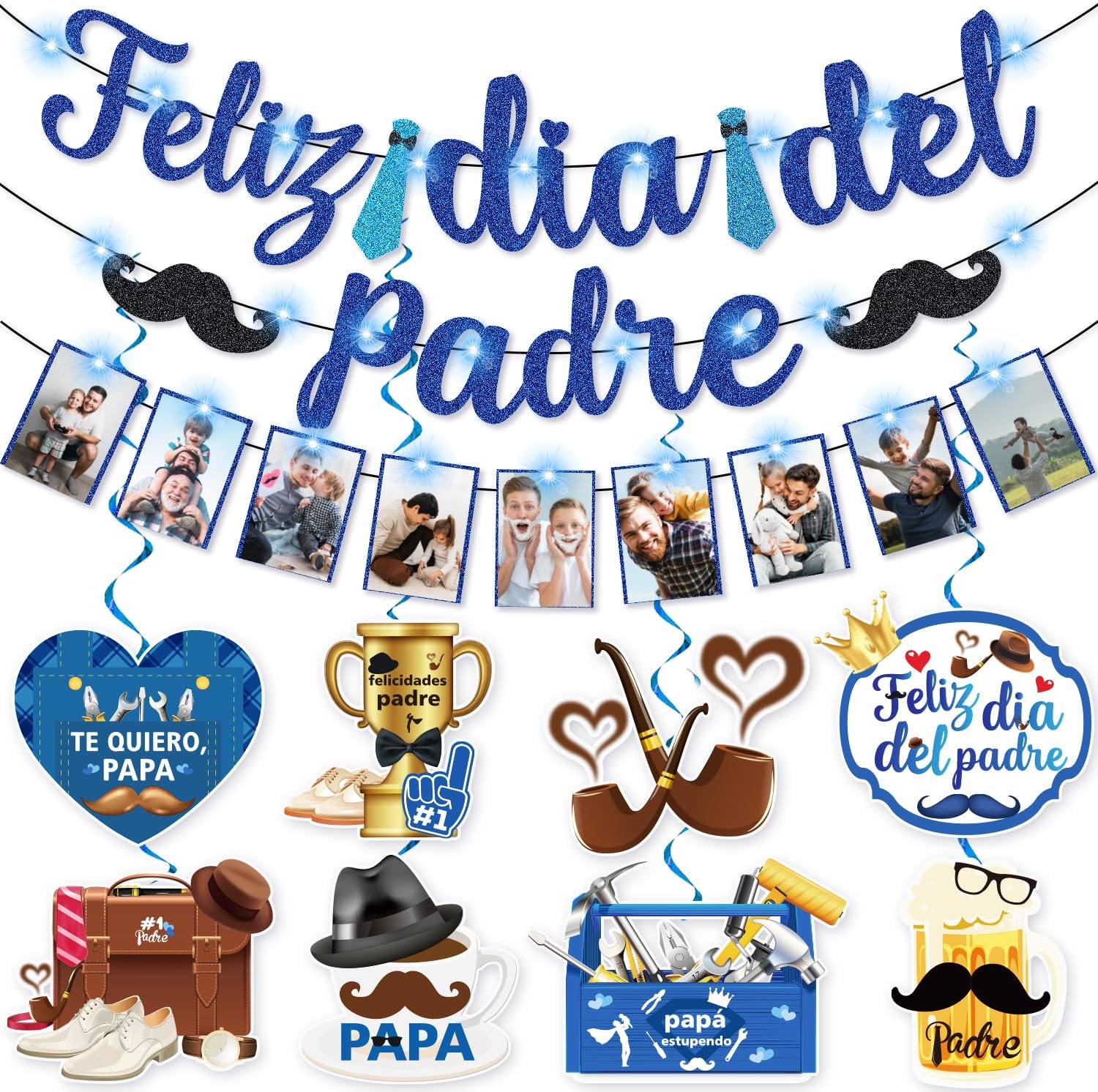 Amazon.com: HOWAF Feliz Dia Del Padre Banner, Father’s Day Decoration ...