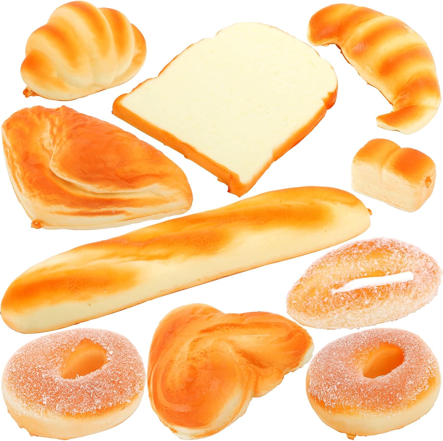 Amazon.com: Peohud 10 Pieces Fake Bread, Realistic Artificial Breads ...