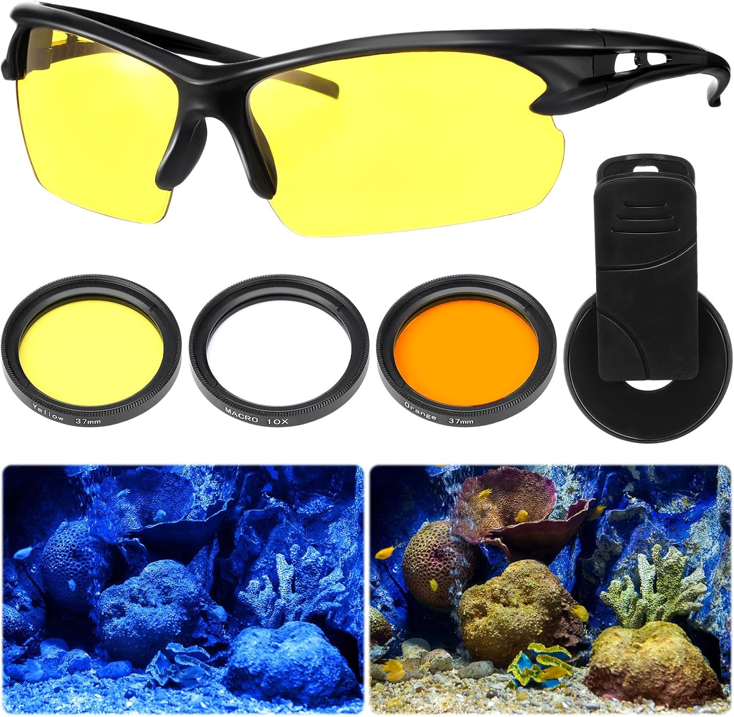 Amazon.com: Relaxweex 5 Pcs Coral Viewing Glasses Coral Lens Filter ...