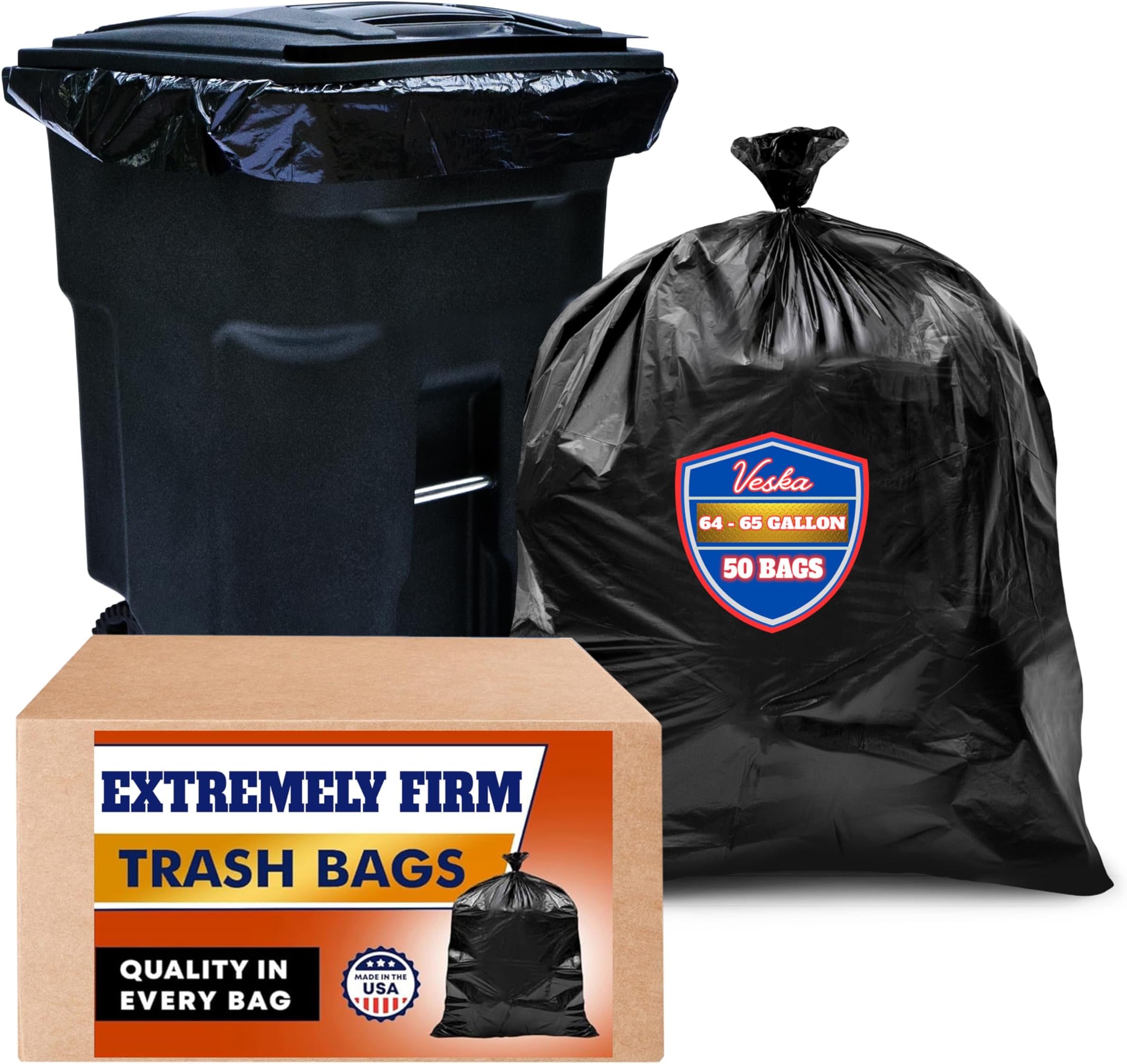 Amazon.com: Toter 64 Gal. Trash Can Bags-10 Bag Roll, 64 Gallon, Black ...