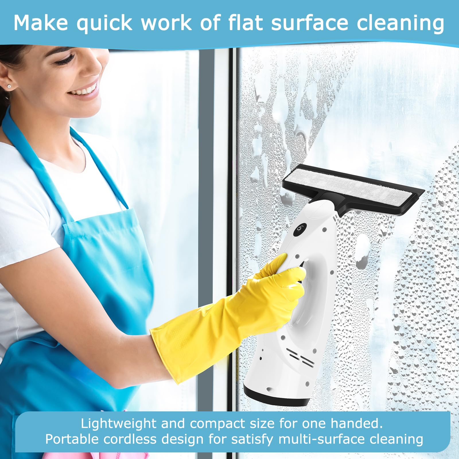 Window Vacuum, Window Vacuum Squeegee, 3 in 1 Cordless Window Vac with ...