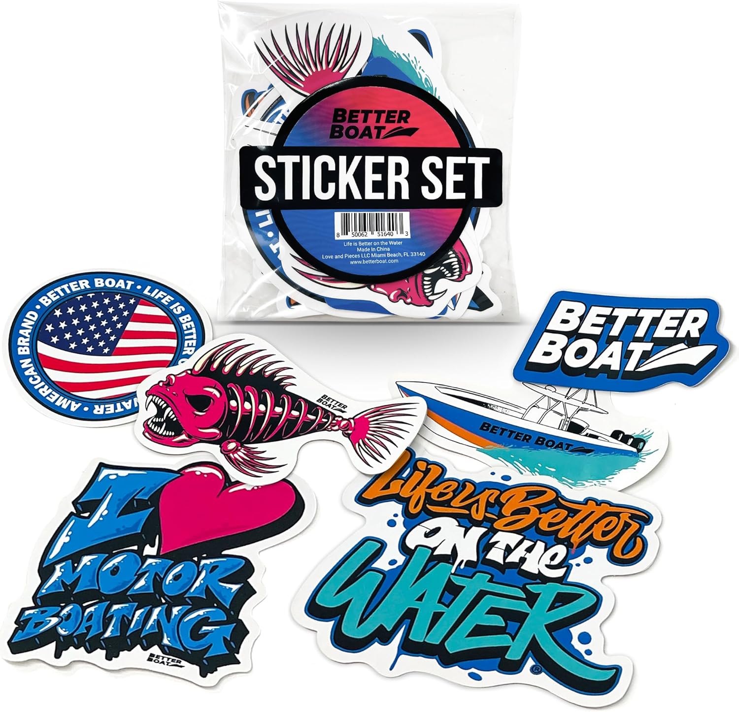 Amazon.com: Boating and Fish Stickers for Adults Better Boat Stickers ...
