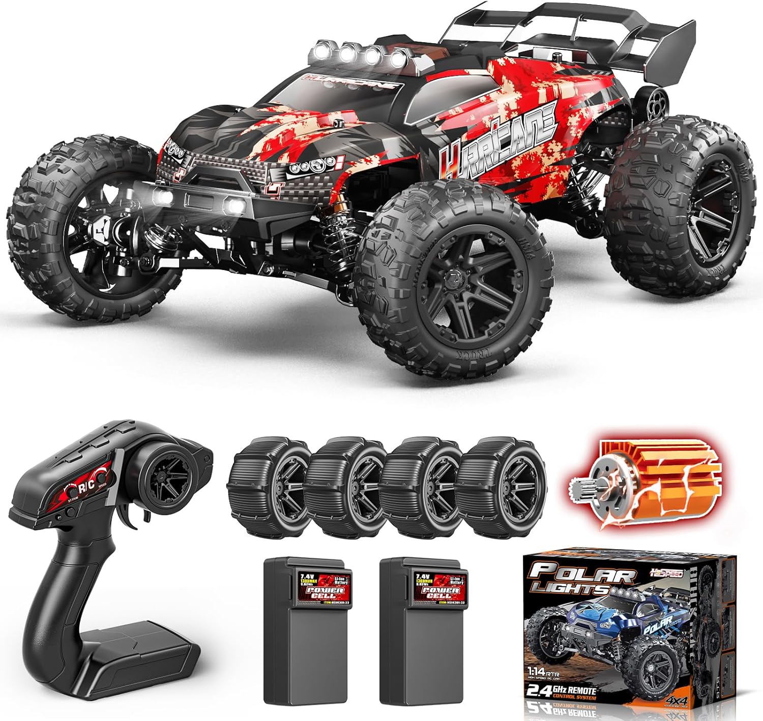 YESHIN 1:14 RC Cars for Adults, Max 40mph Electric Off-Road Monster ...