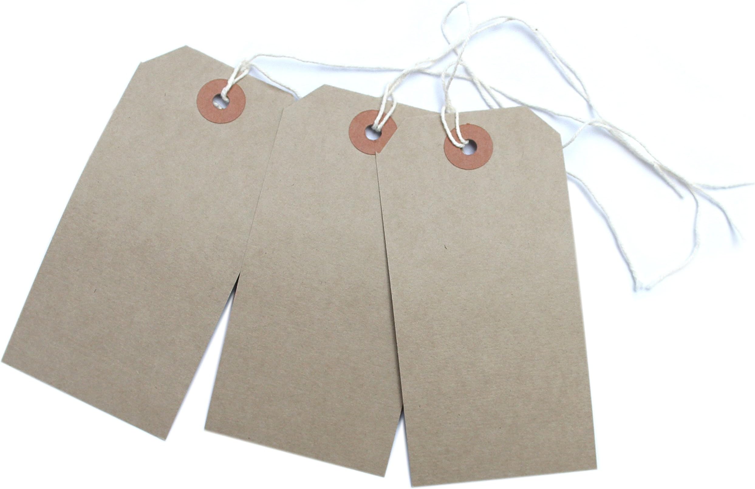 100 Buff Luggage Labels Gift Strung Tags Cotton String Reinforced ...