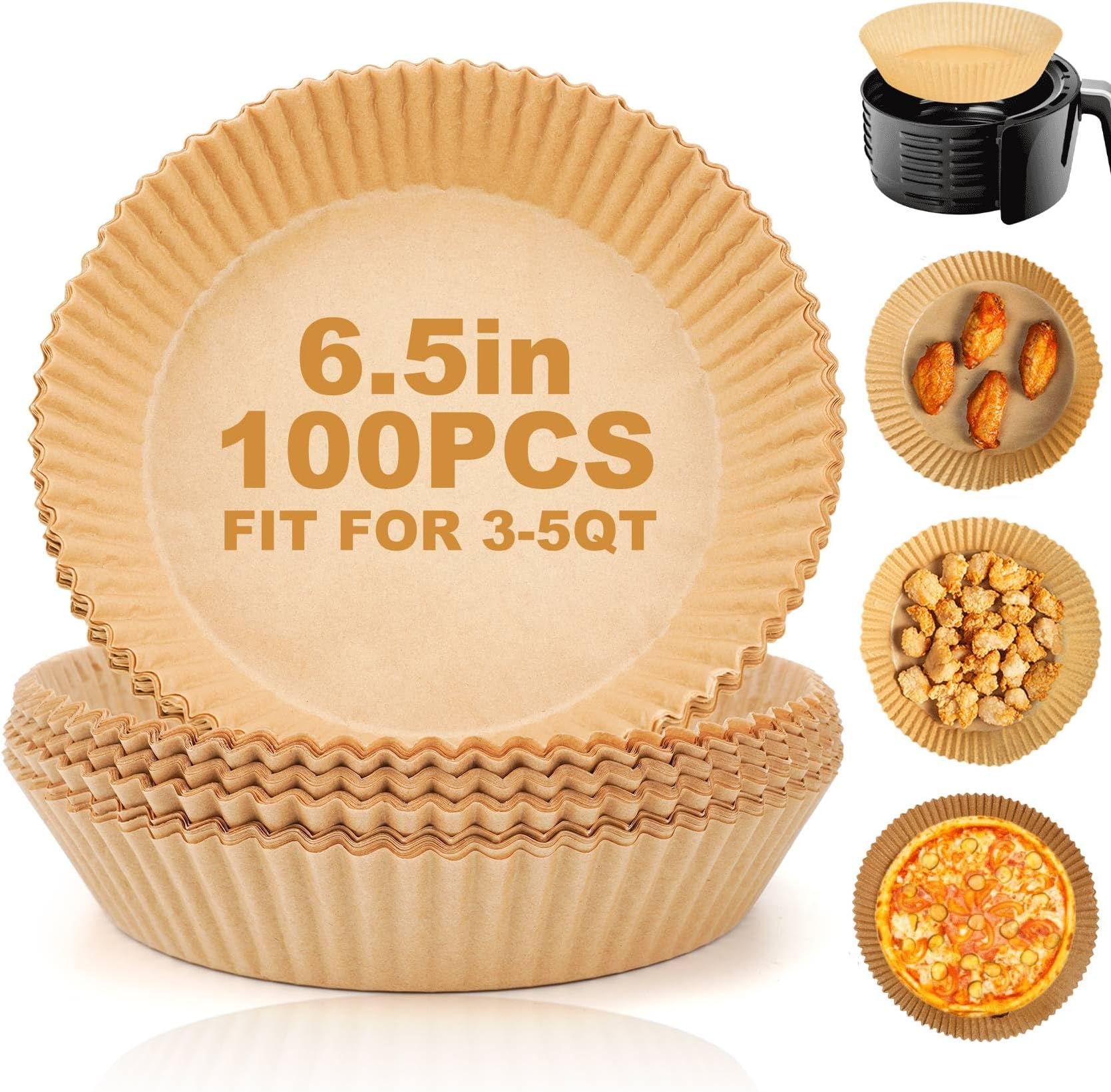 Amazon.com: Disposable Paper Liners, 120 Pcs Square Airfryer Parchment ...