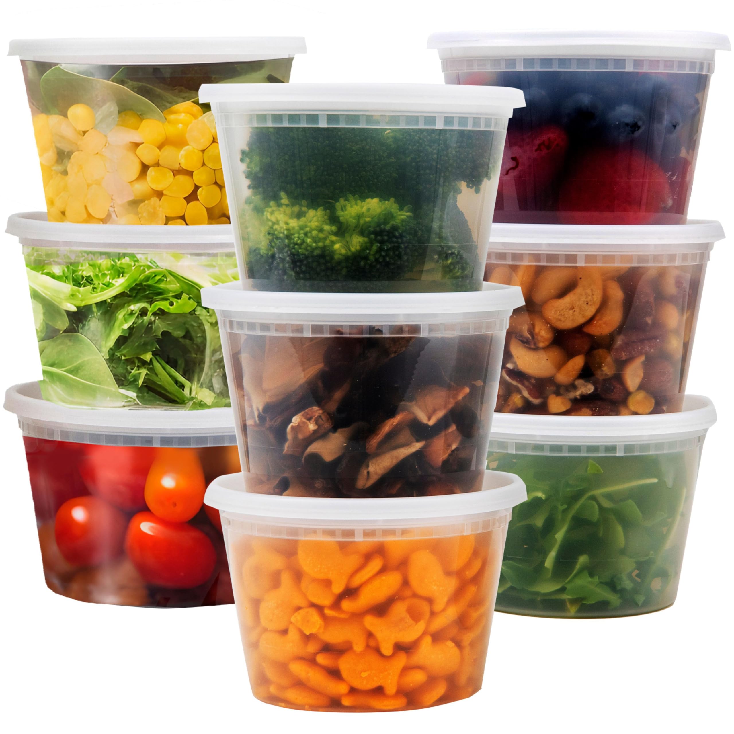 Amazon.com: [48 Pack - 16 oz] Plastic Soup Cups Deli Food Storage ...