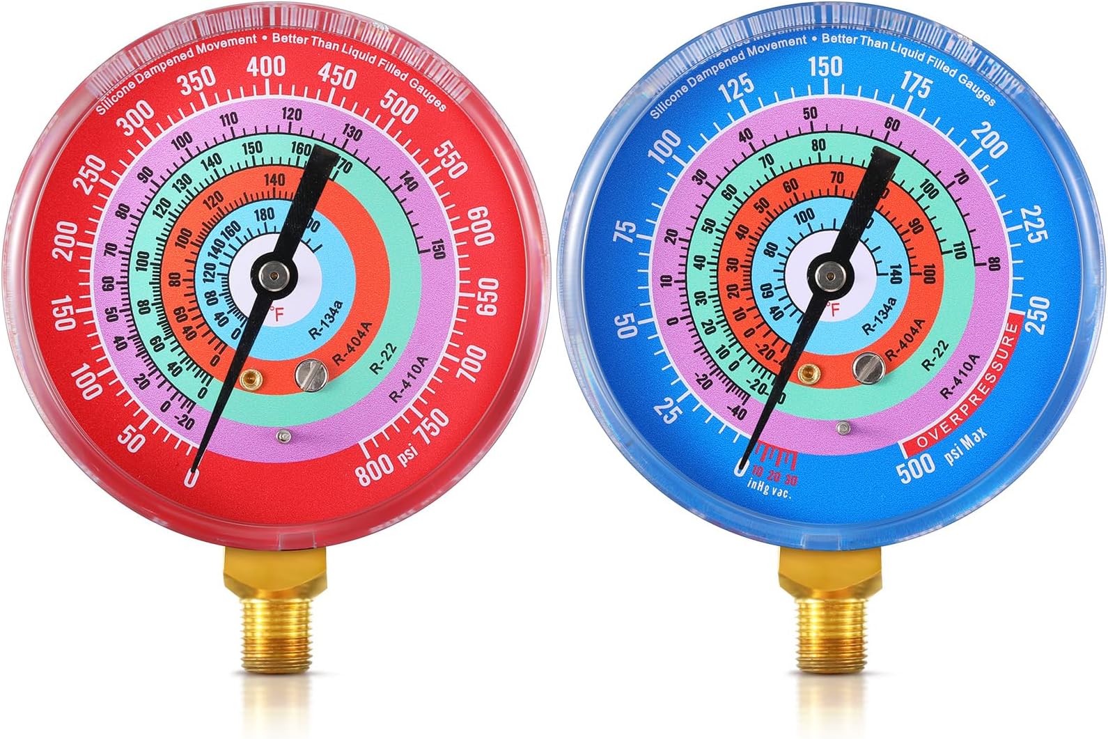 Amazon.com: Yellow Jacket 40344 Red Single Test Pressure Gauge (R22 ...