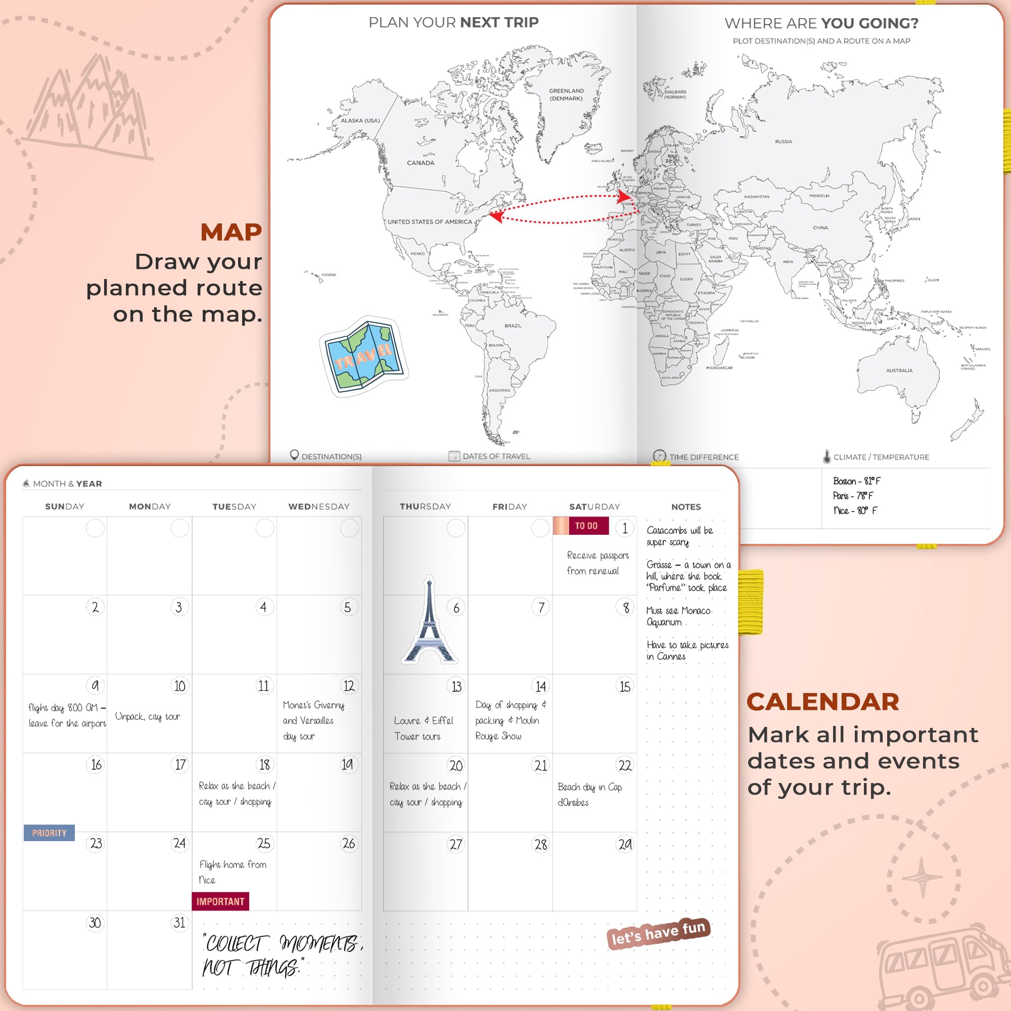 Clever Fox Travel Journal Vacation Planner with Budget Plan, Packing ...