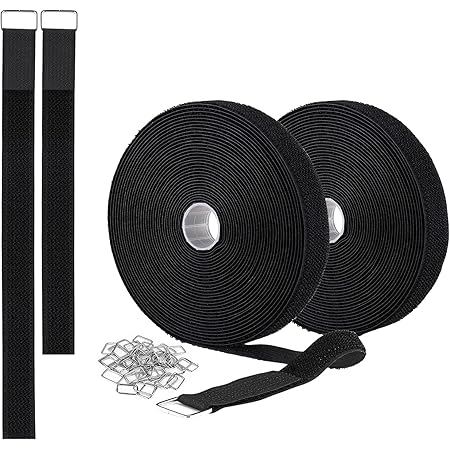Amazon.com: 65ft Reusable Fastening Cable Straps, Adjustable Nylon Hook ...