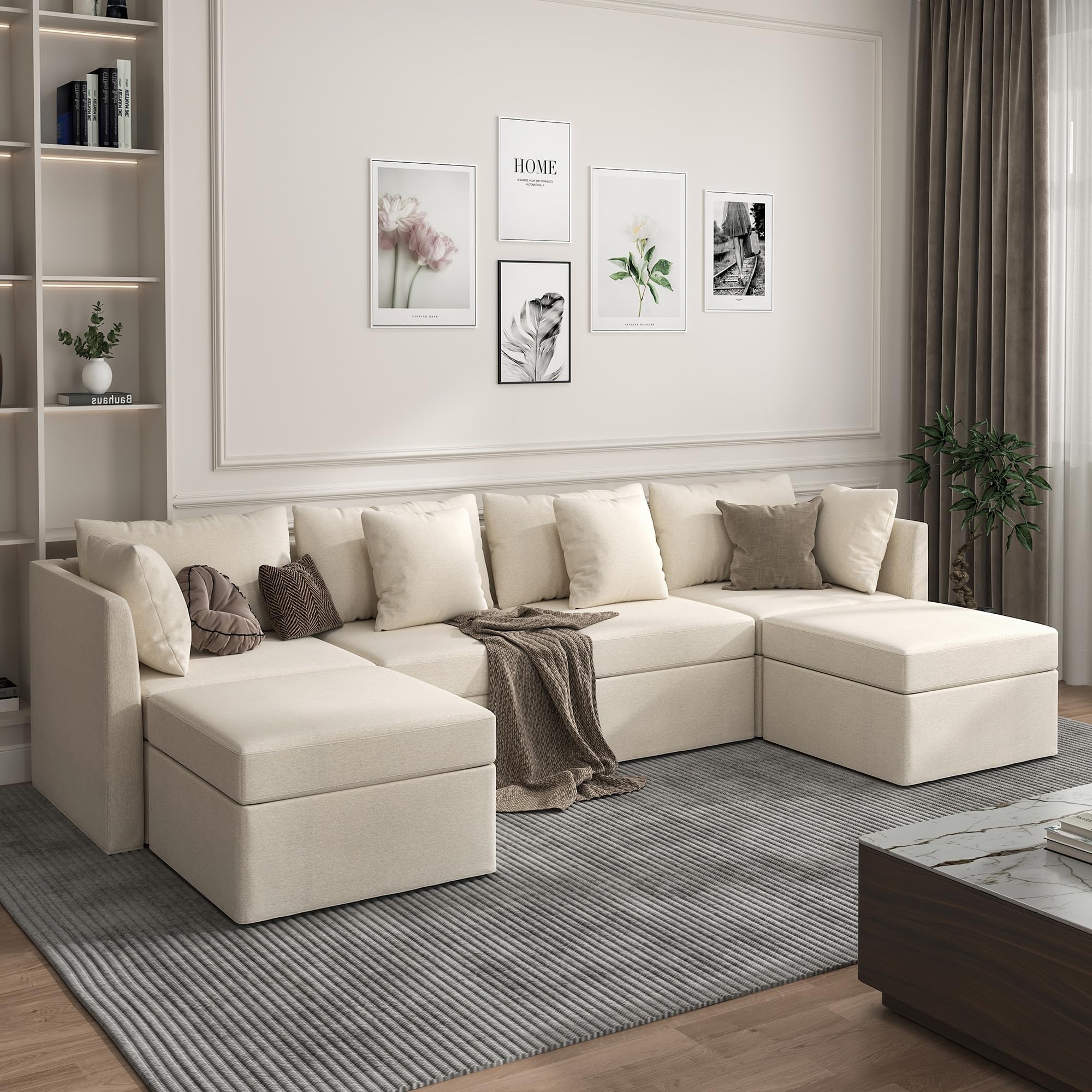 Amazon.com: UBGO Modular Sectional Sofa,6 Seat Sofas & Couches for ...
