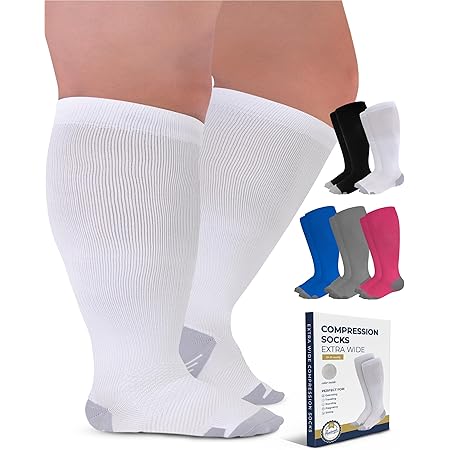 Amazon.com: Pembrook Plus Size Compression Socks Wide Calf - Up to 6XL ...