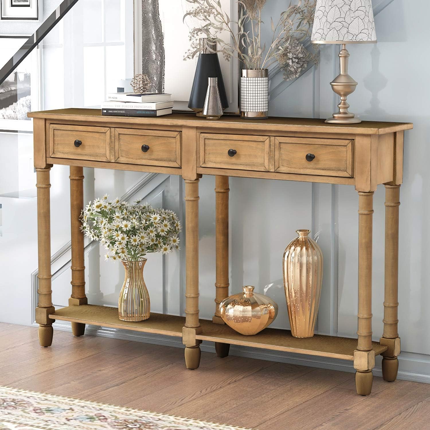 Amazon.com: Benzara Deco 79 Wood Console Table with Distressed Accents ...