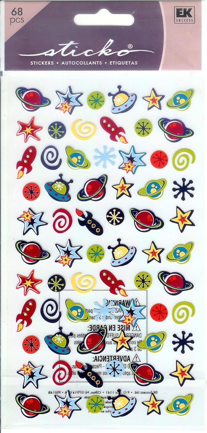 Amazon.com: Sticko Stickers Tiny Stars and Rockets : Arts, Crafts & Sewing