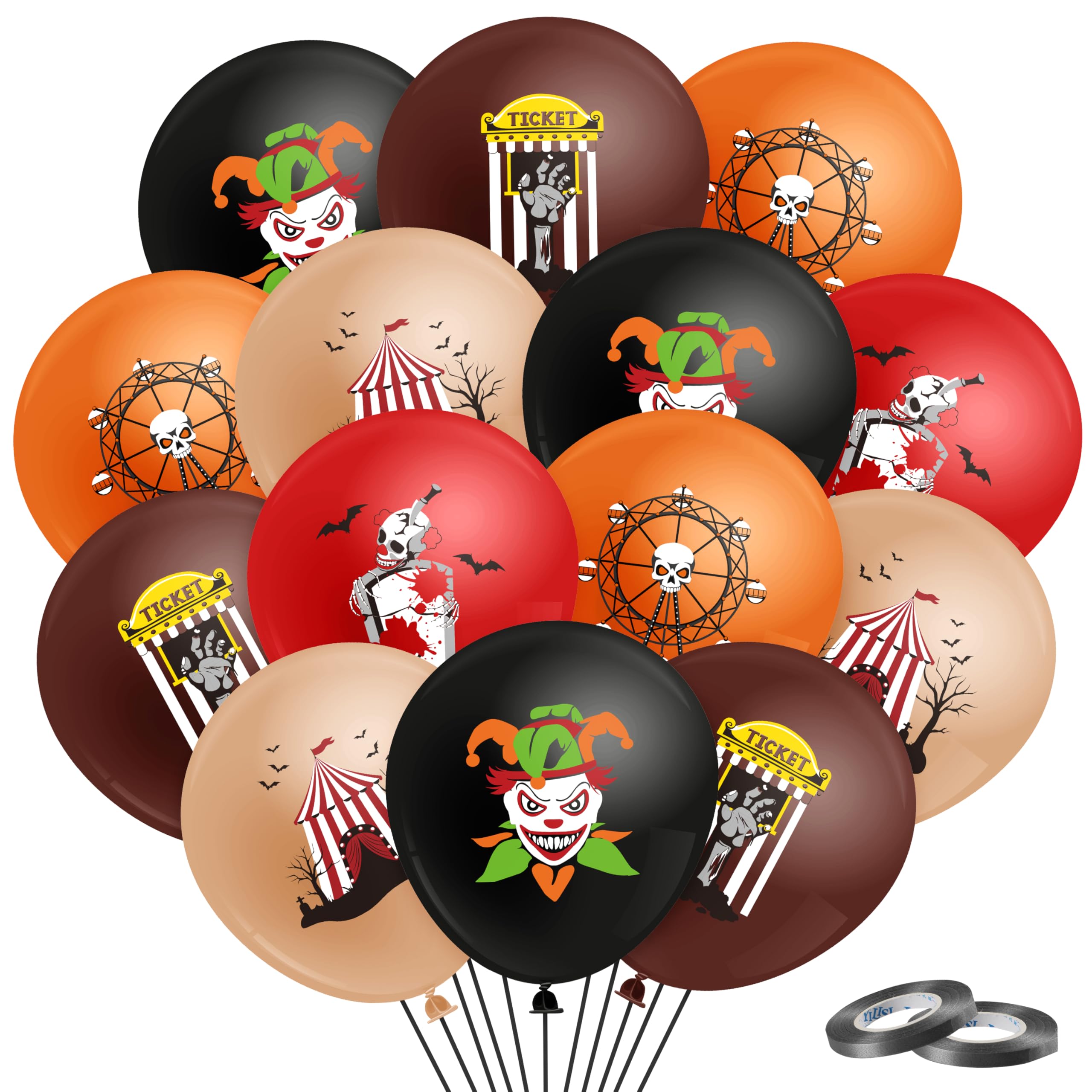 Amazon.com: K1tpde Halloween Evil Circus Balloons - 50PCS Halloween ...