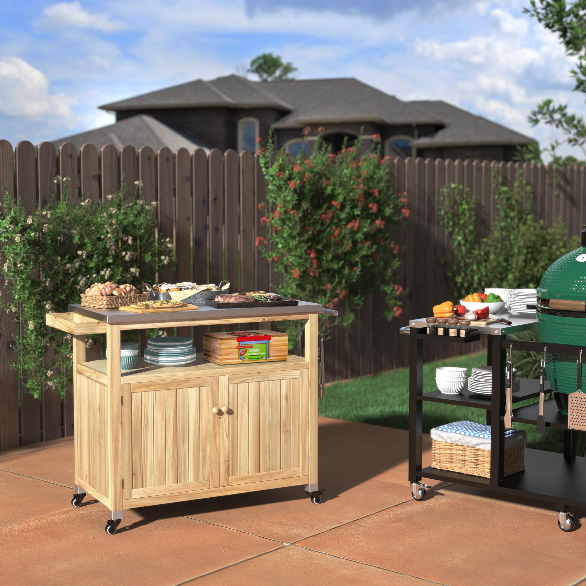 Outdoor Grill Prep Station 47 Gallon Patio Storage And Prep Station