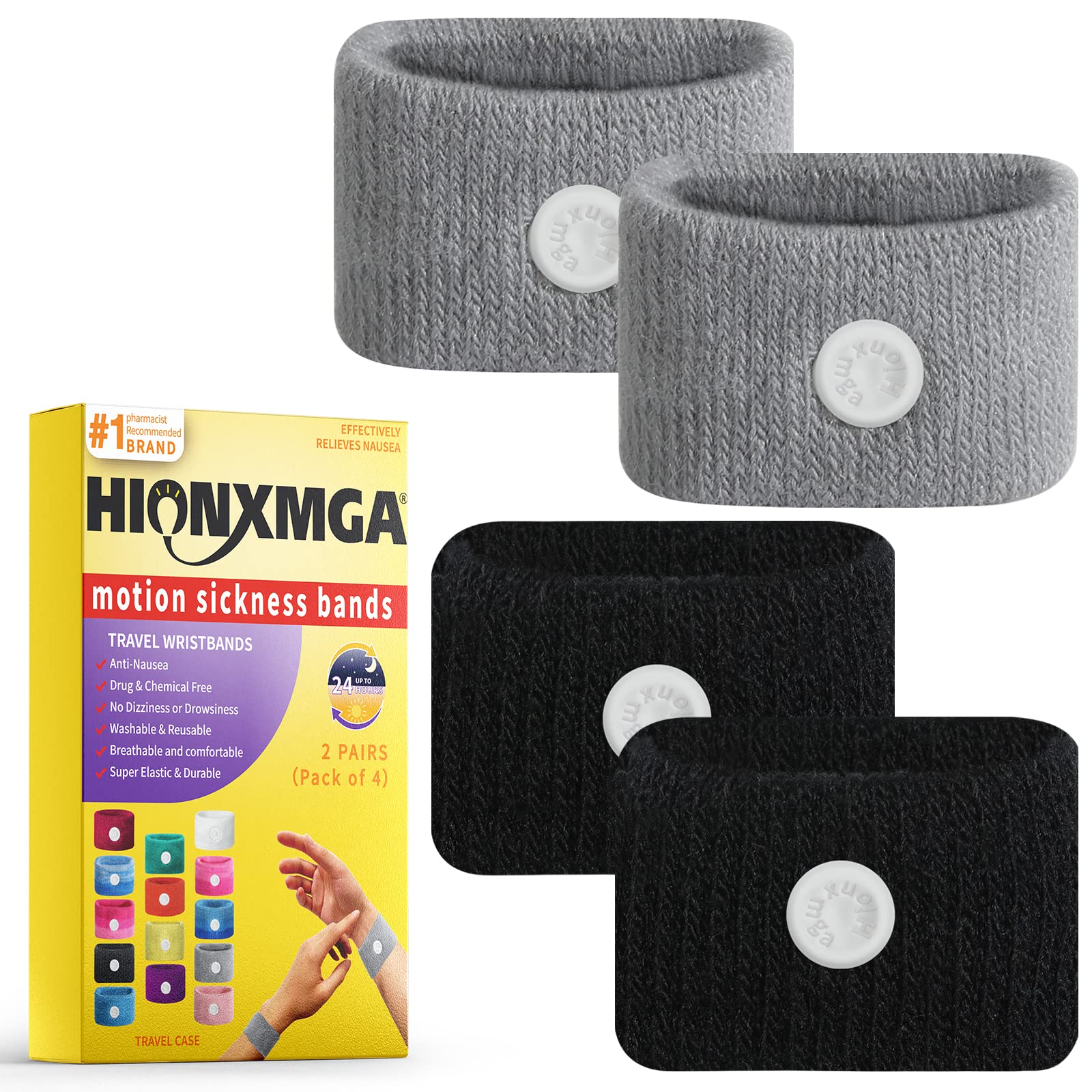 Amazon.com: HIONXMGA Motion Sickness Bands/Acupressure Nausea Wristband ...