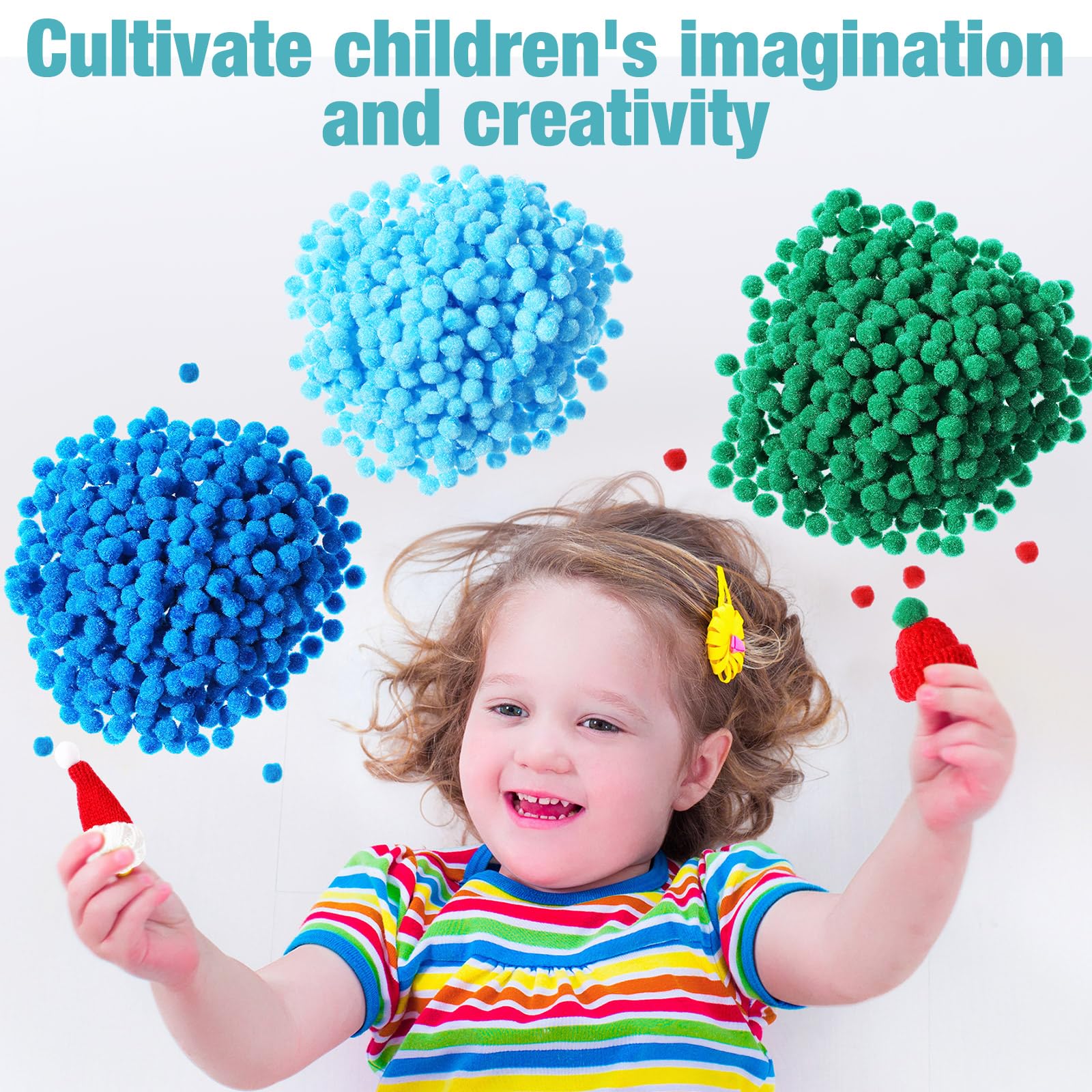 Snapklik.com : 10000 Pcs Multicolor Pom Poms For Crafts 1 Cm Fuzzy ...