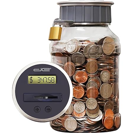 Amazon.com : E & B Giftware Digital Coin-Counting Money Jar : Coin ...