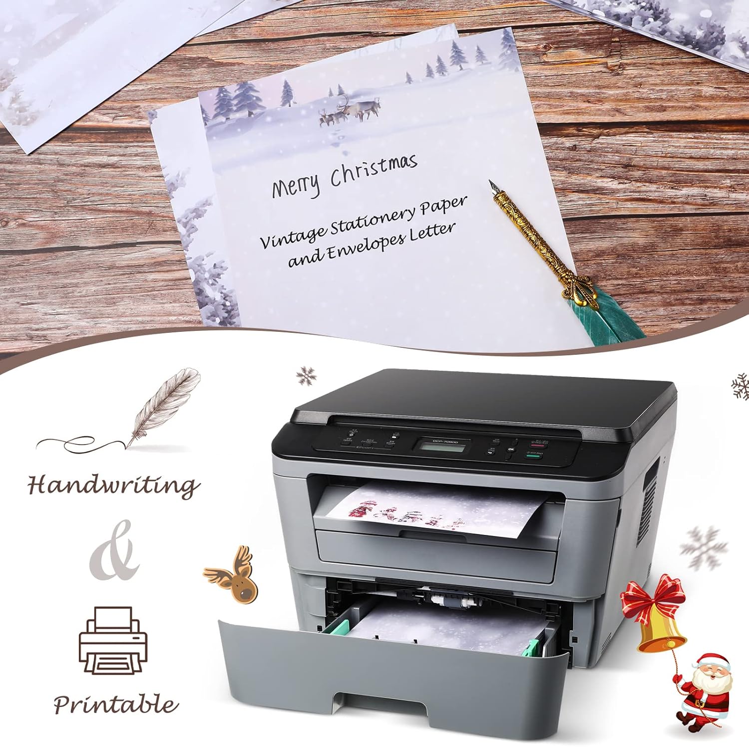 120 Pieces Winter Stationery Paper and Envelopes Set, 80 Winter Letter ...