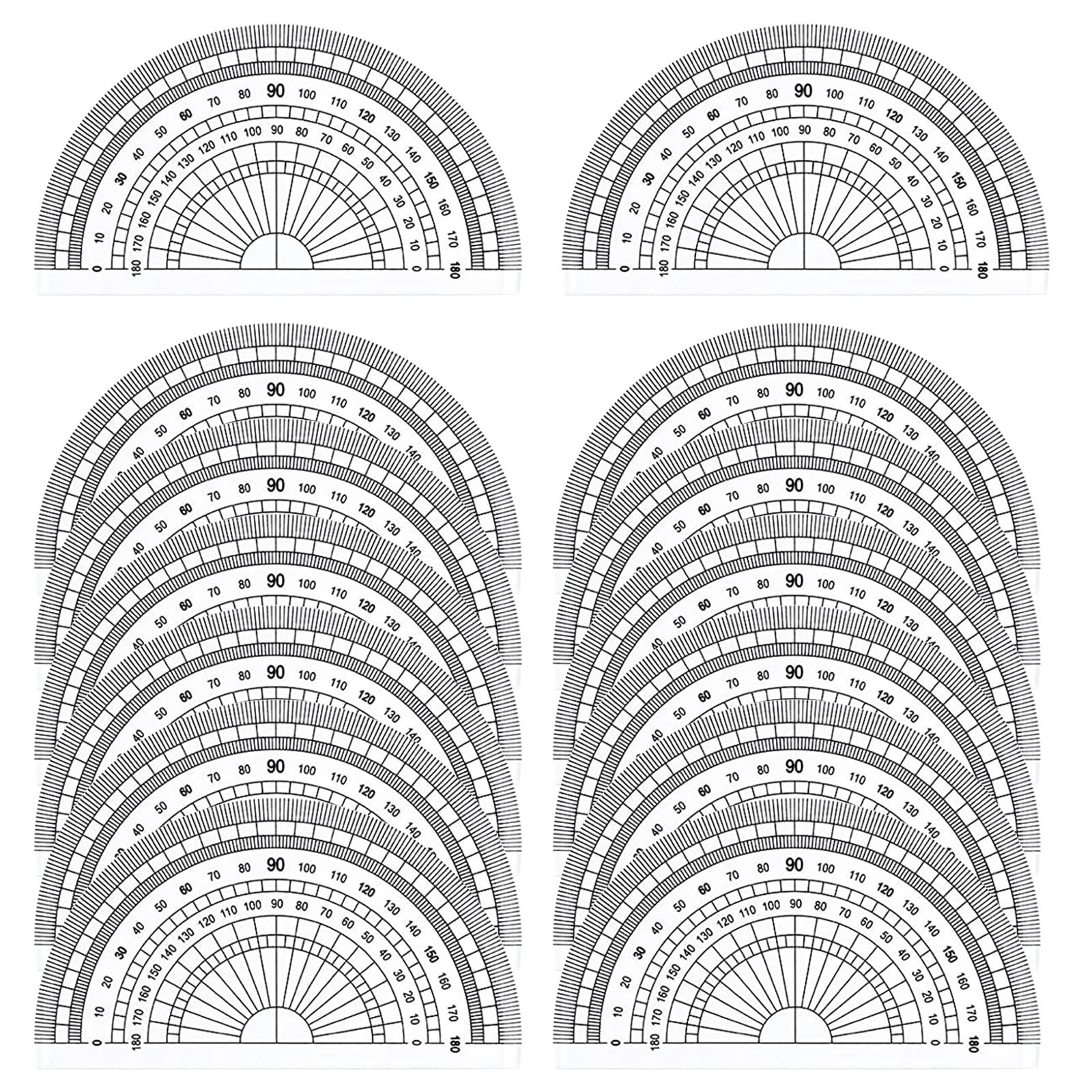 Math Protractors, 24 Pack 180 Degrees Protractor for Geometry, Clear ...