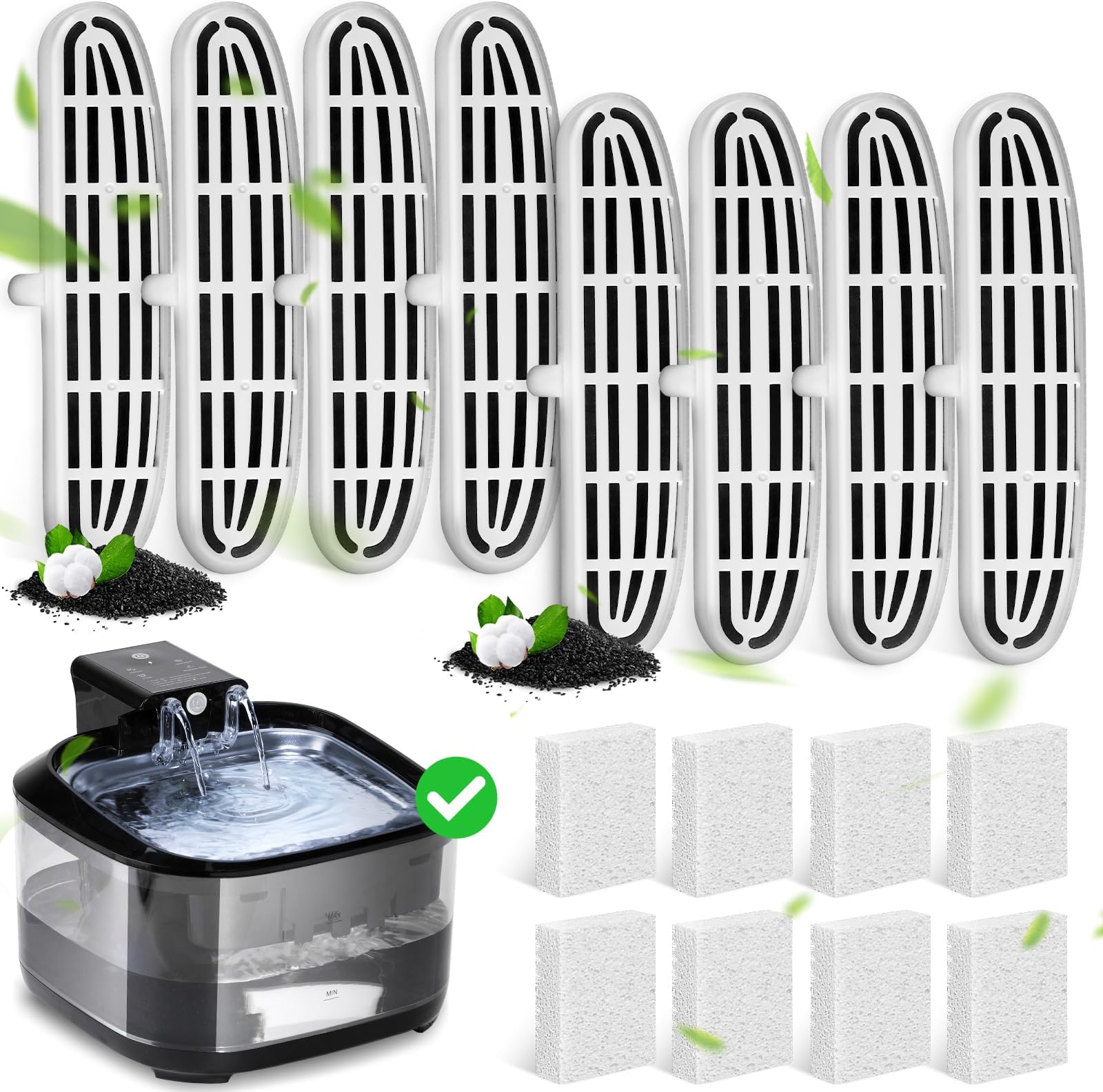 Amazon.com : Cat Water Fountain Filter Pack of 3, Double Sponge Filter ...