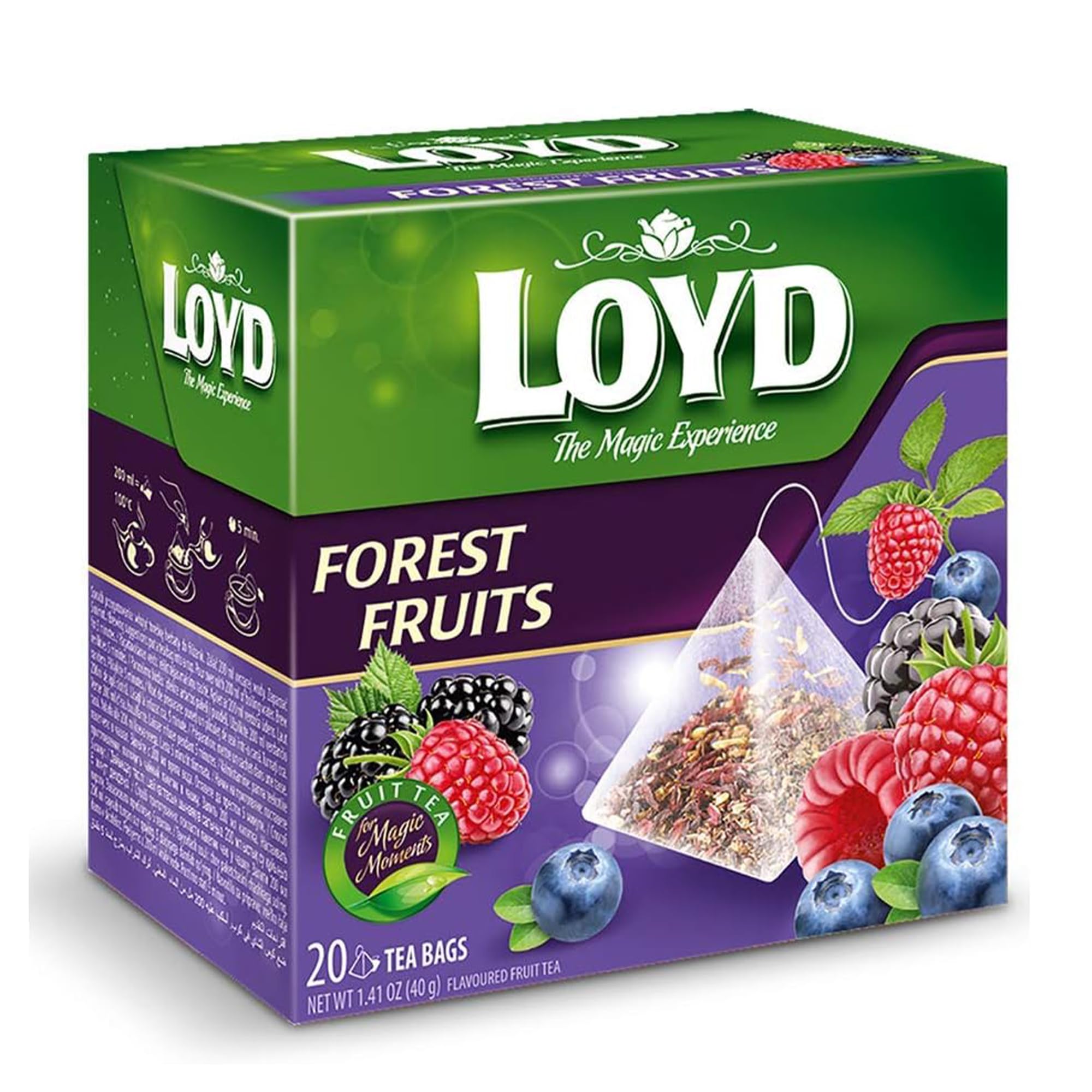 Loyd the Magic Experience Forest Fruit Flavoured Fruit Tea 40g | 20 Tea ...