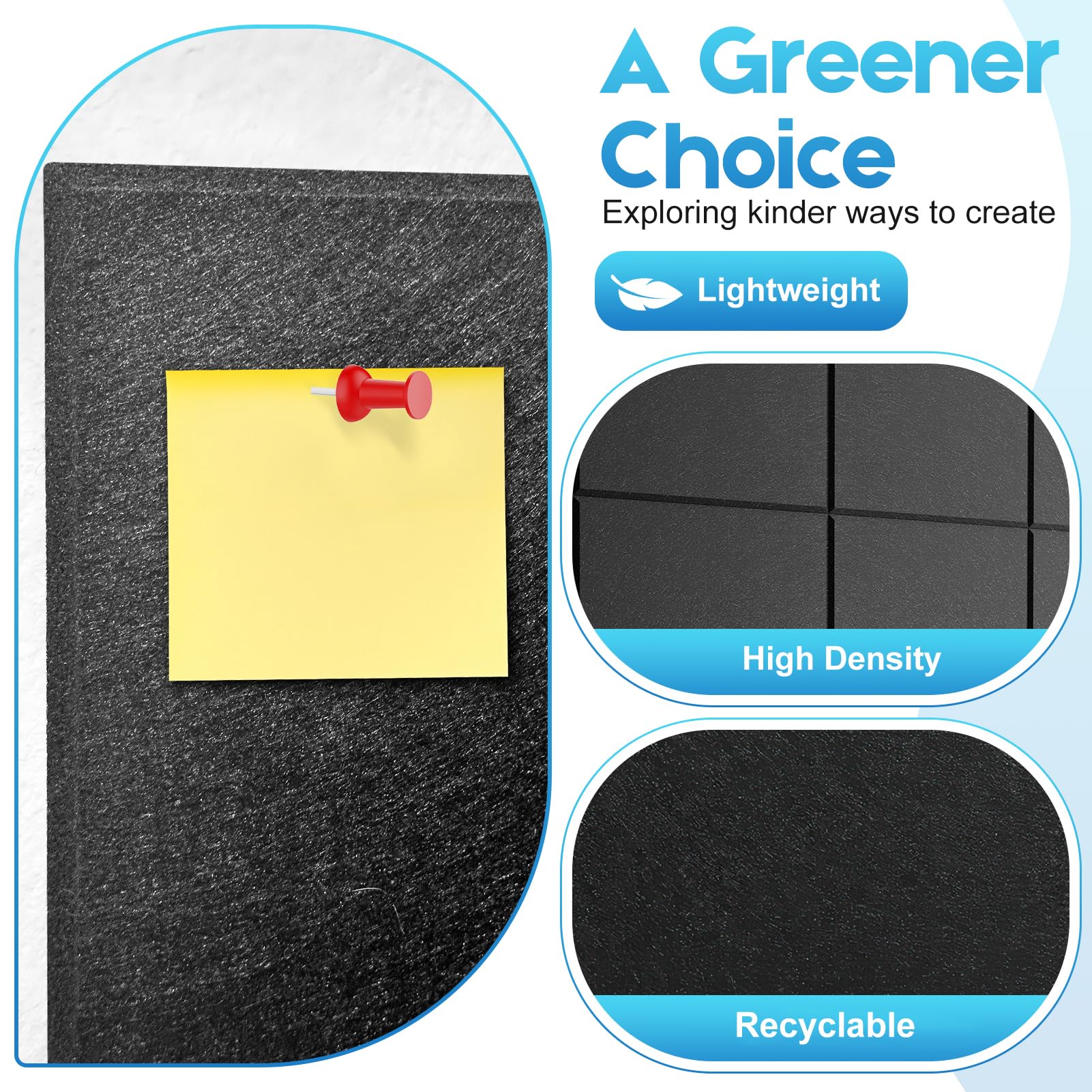 Cork Bulletin Boards Large Cork Board Set - 12 Pack Black Felt Bulletin ...