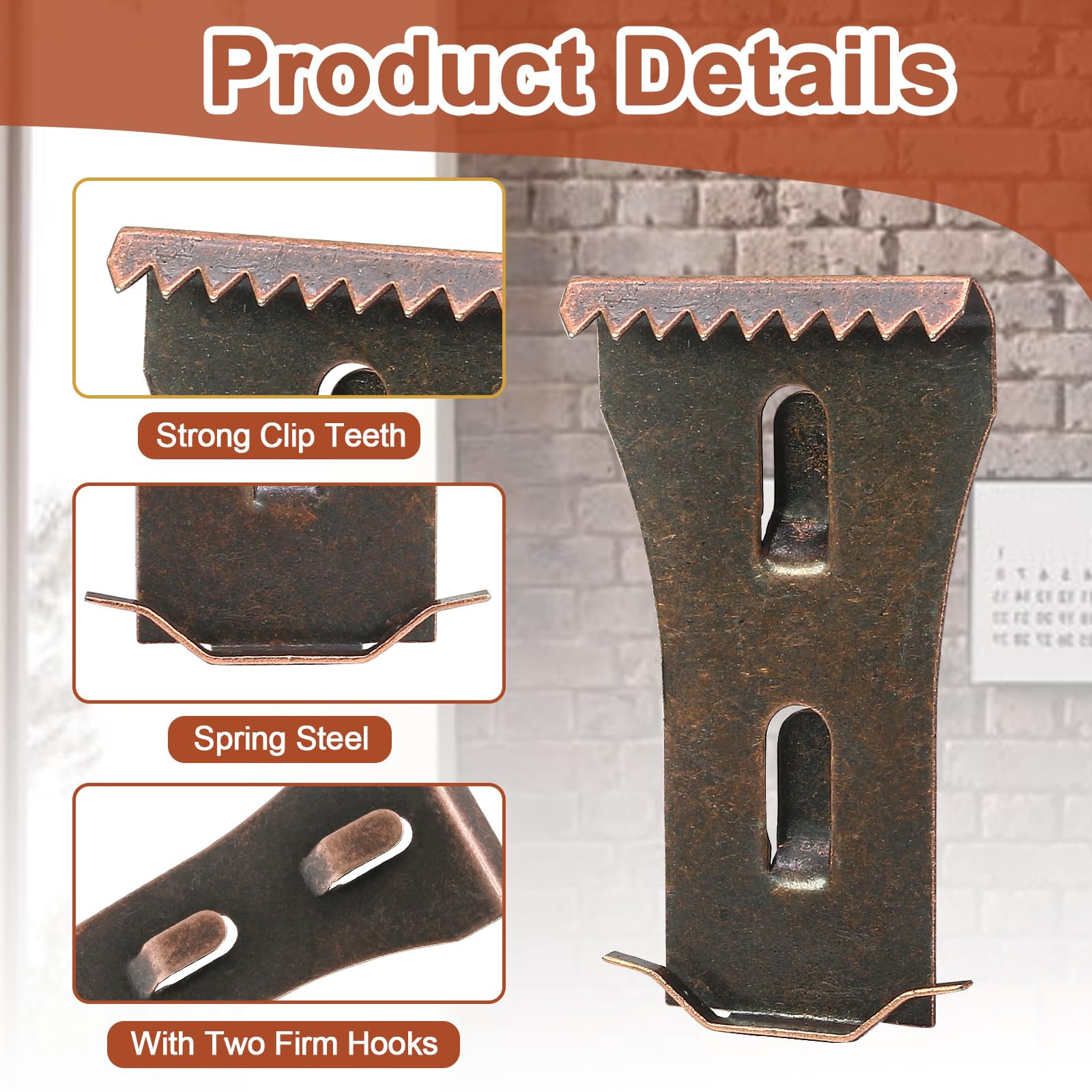 Snapklik.com : Biaungdo 12 Pcs Brick Wall Clips, Steel Brick Hook Clips ...