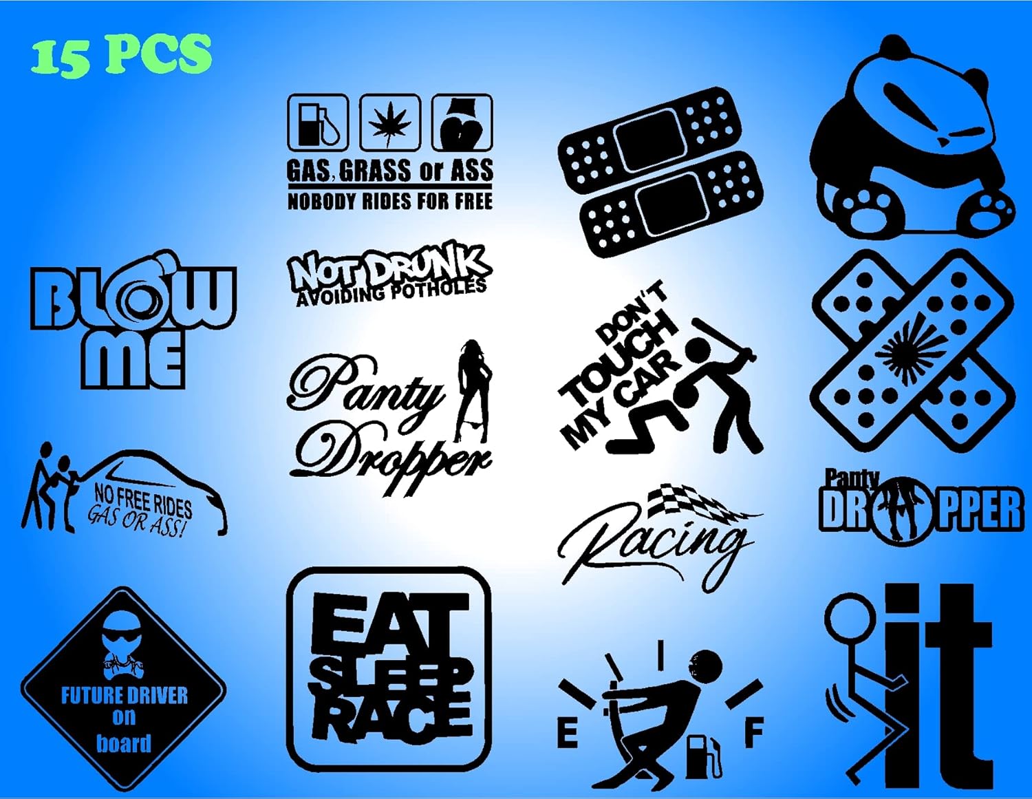 Amazon.com - 15 Set - Car Sticker Decal Vinyl, Blow Me Funny Sticker ...