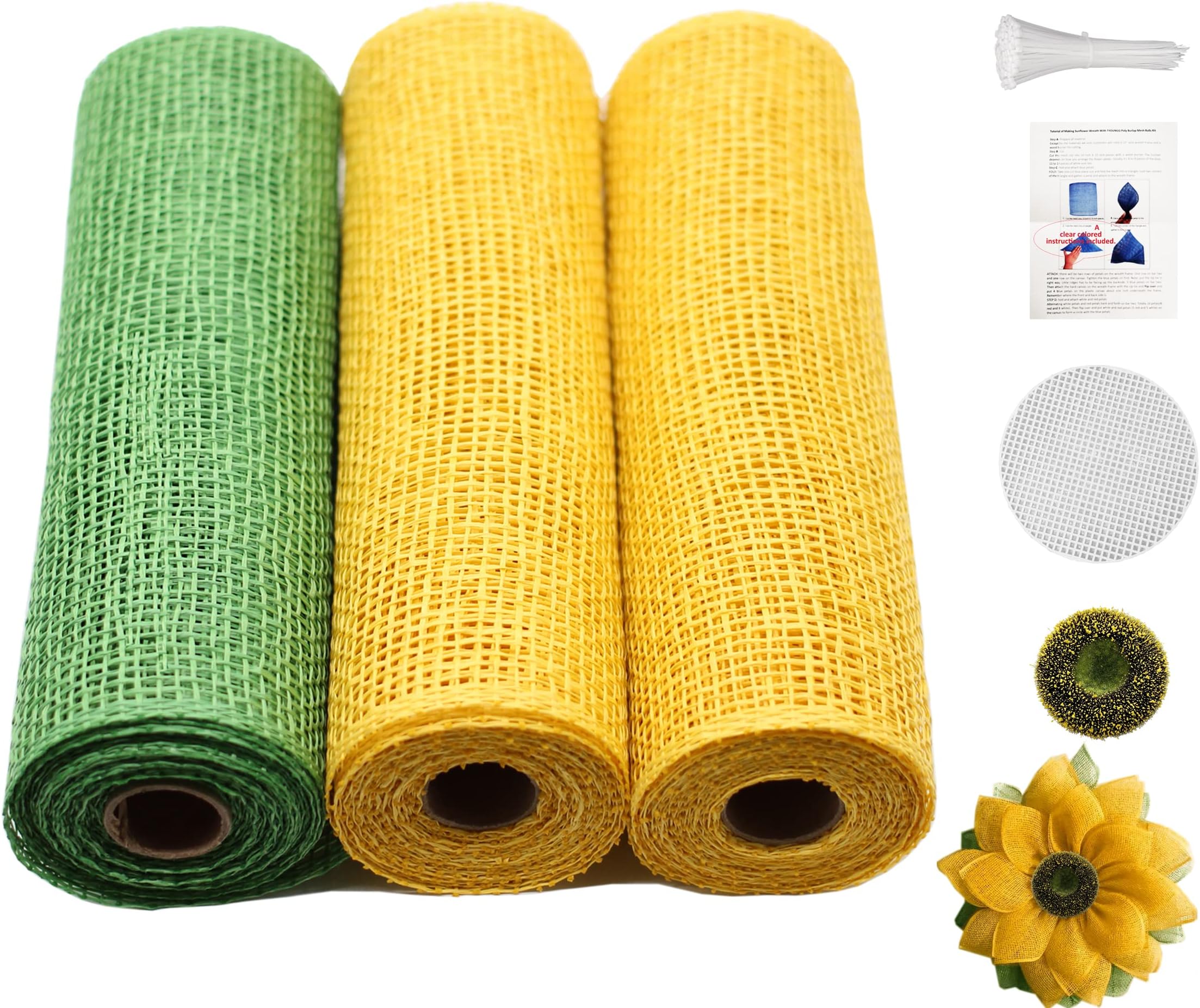 Amazon.com: Tyoungg 3 Rolls Poly Burlap Deco Mesh for DIY Autumn ...
