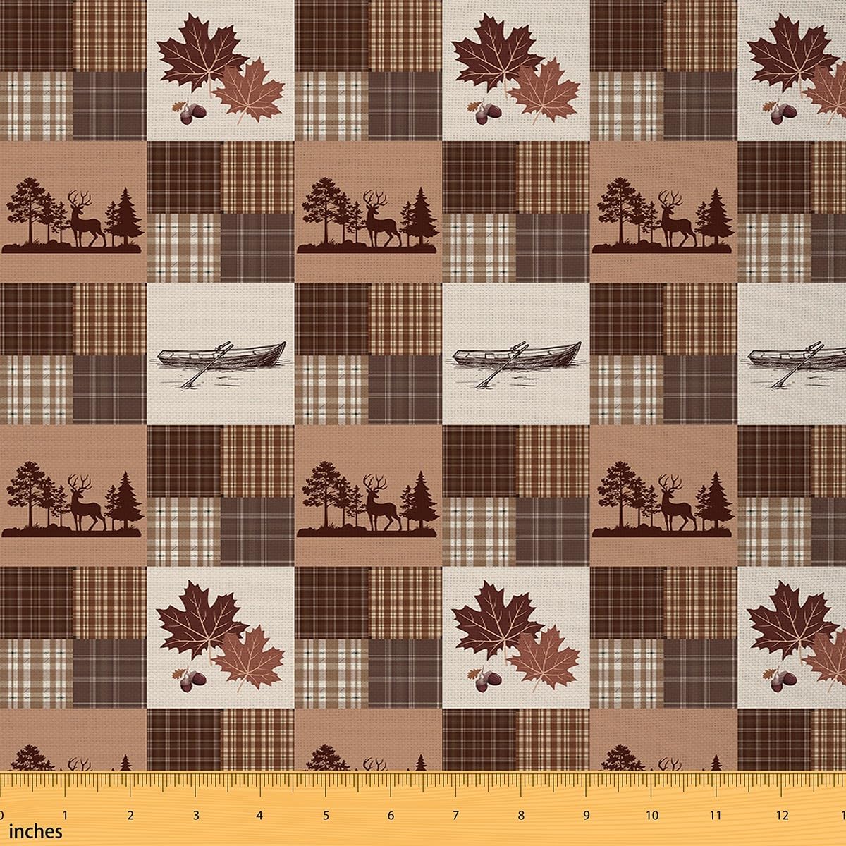 Amazon.com: Deer Fabric by The Yard 2 Yards Deer Hunting Antlers ...