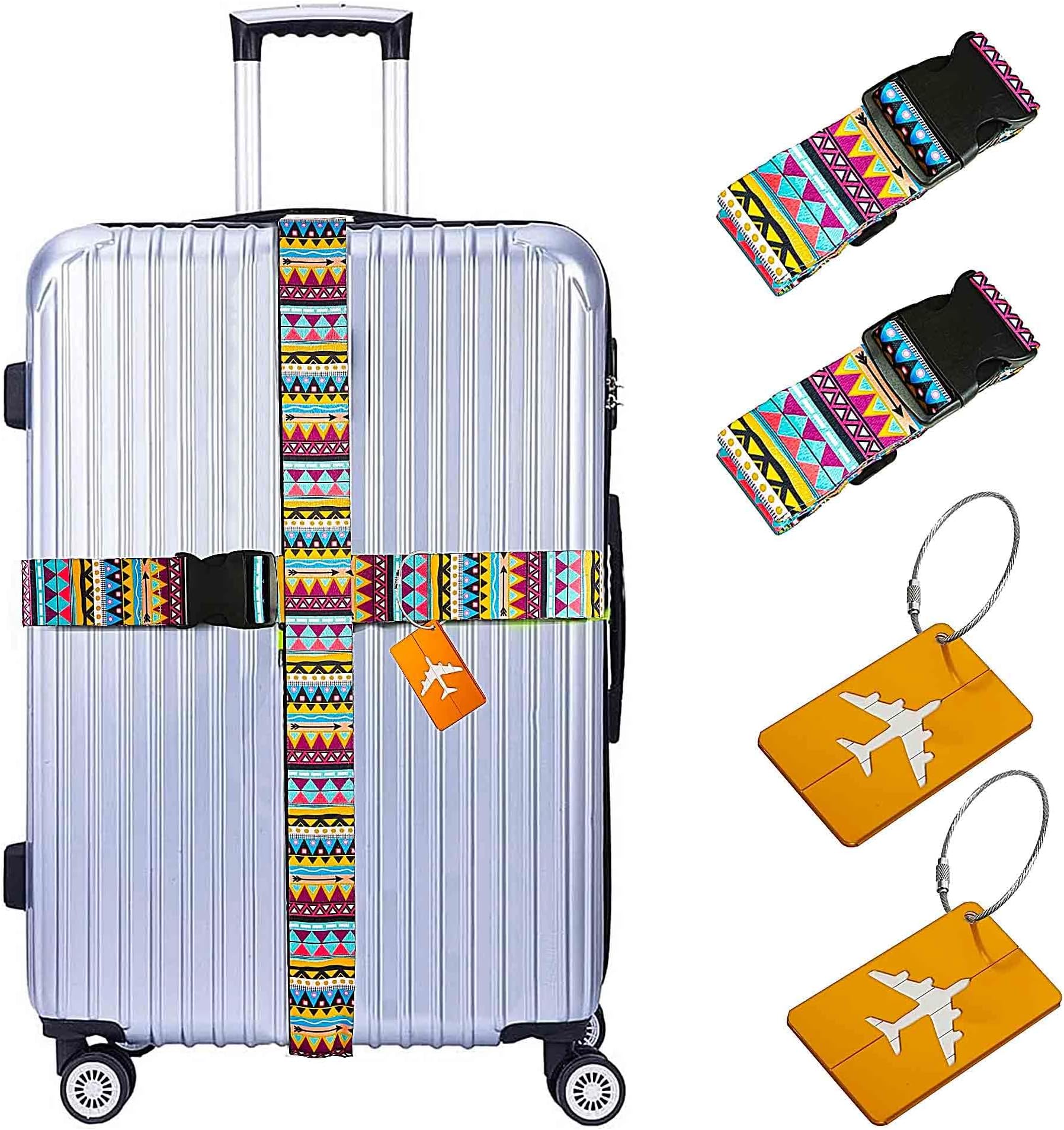 Amazon.com: Boho Luggage Straps for Suitcases TSA Approved, Luggage ...