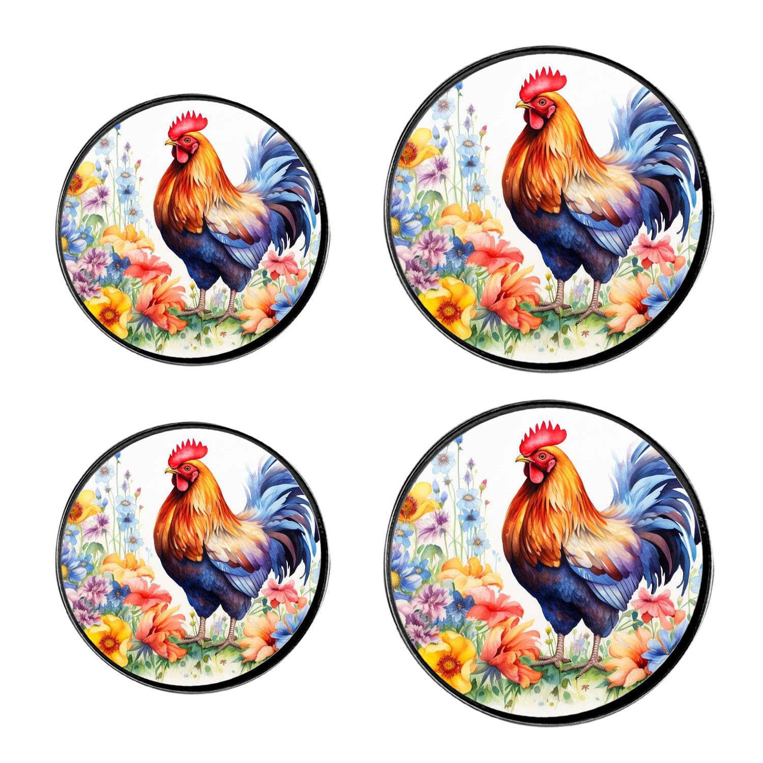 Amazon.com: Rooster Set of 4 Stove Burner Covers - Premium Round ...