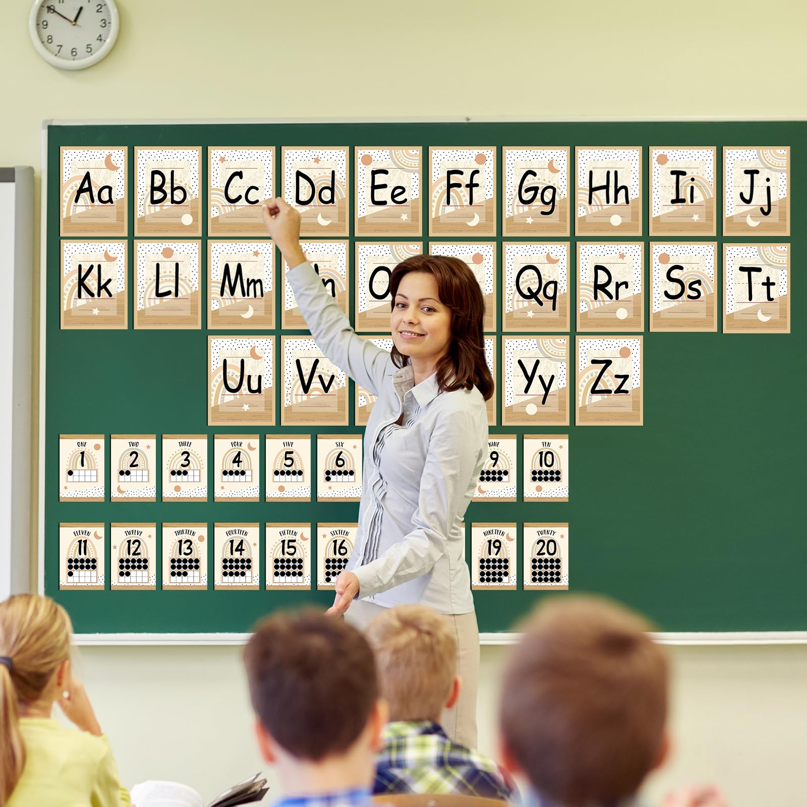 Snapklik.com : 46 Pcs Alphabet And Number Bulletin Board Set Boho ...