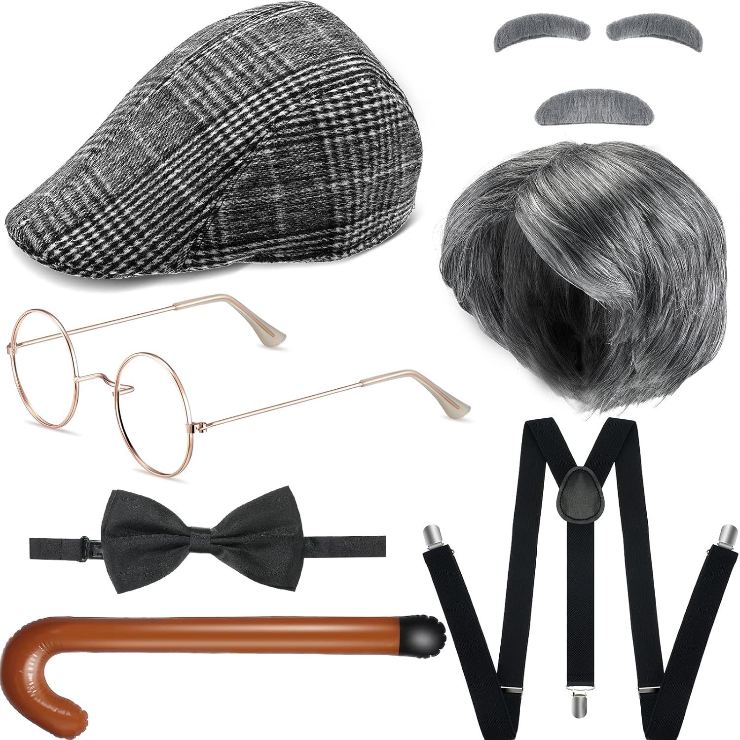 Amazon.com: 7 Pieces Old Man Costume Grandpa Costume Accessories Set ...