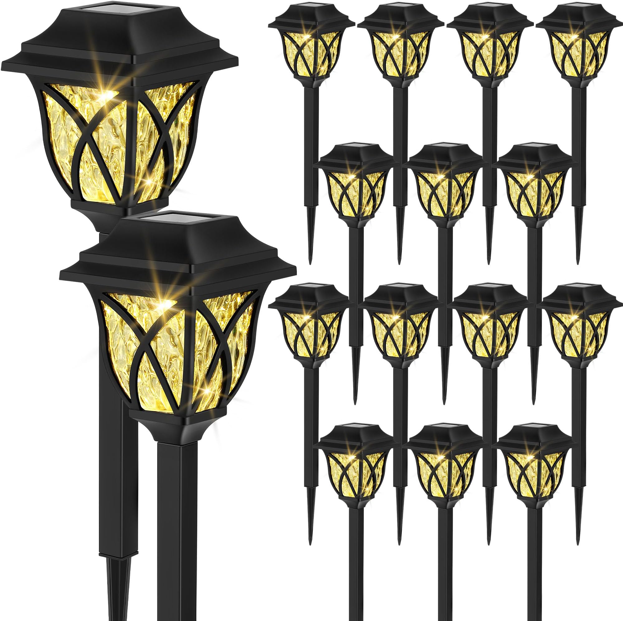 Kittmip 30 Pcs Solar Outdoor Lights LED Waterproof Solar Warm White ...