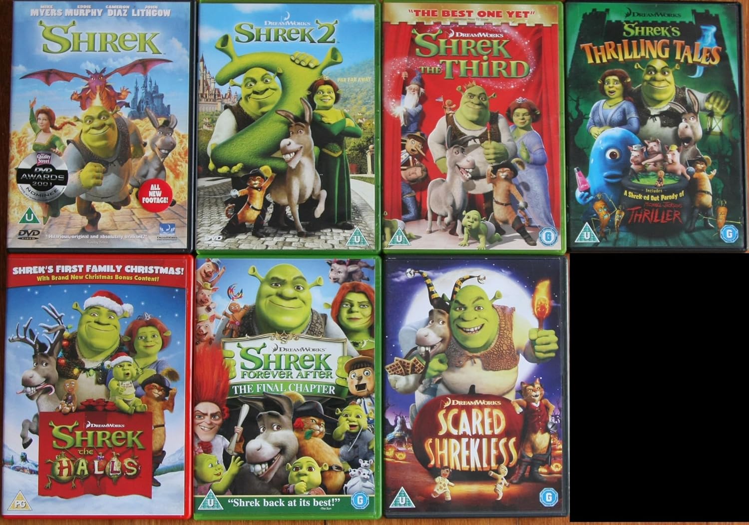 SHREK COMPLETE 1-7 COLLECTION Shrek / 2 / 3 - The Third / 4 - Forever ...