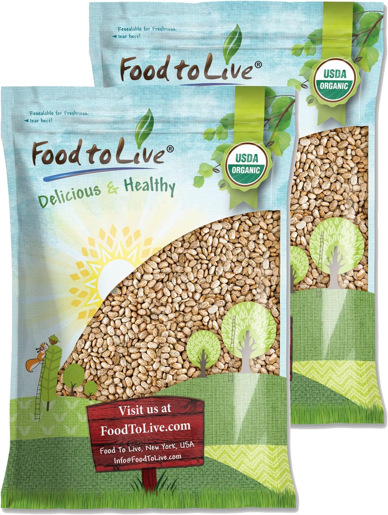 Amazon.com : Food to Live Organic Pinto Beans, 20 Pounds Non-GMO ...